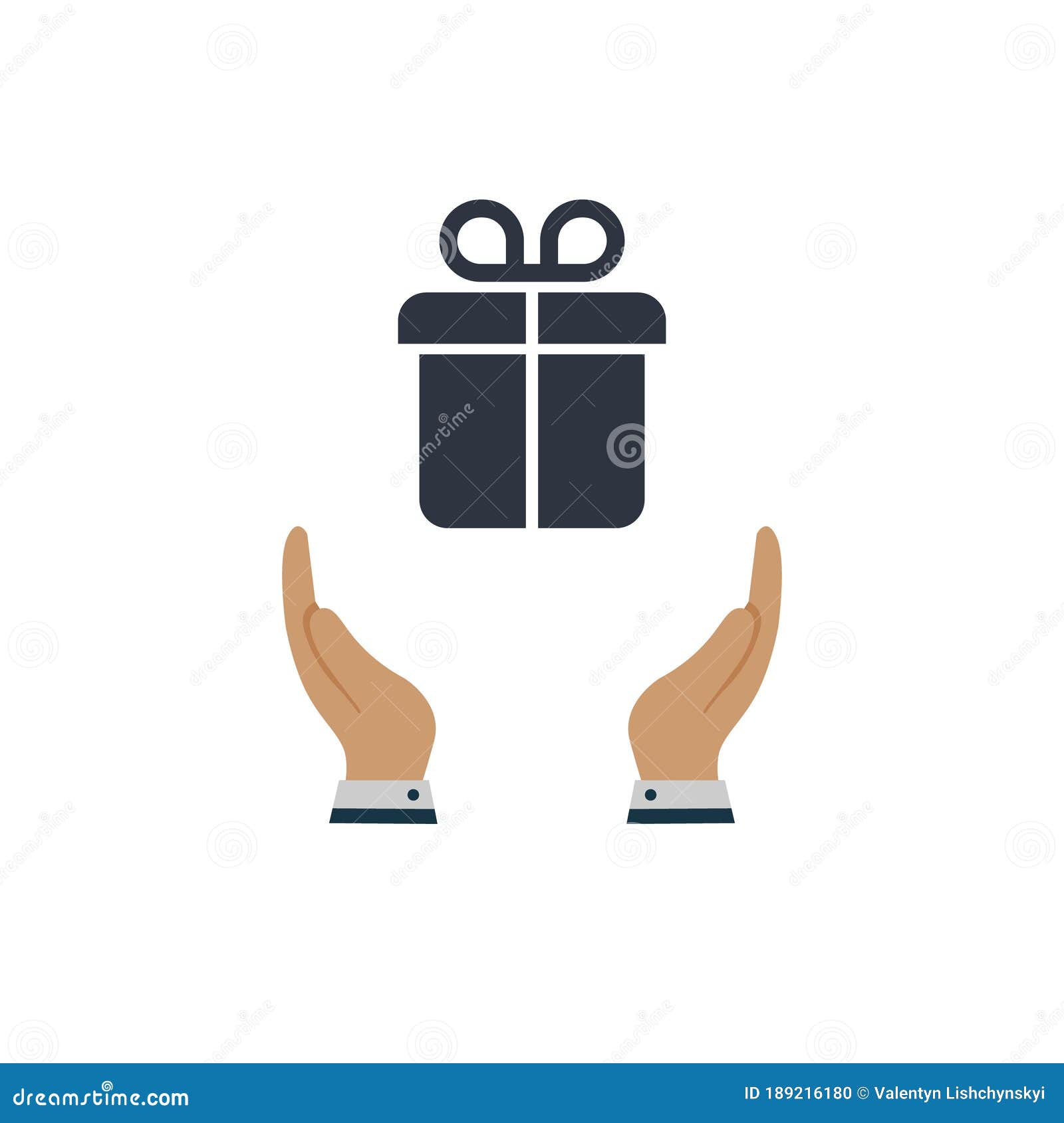Gift in Hand Icon. Vector Symbol in Flat Design on White Background ...
