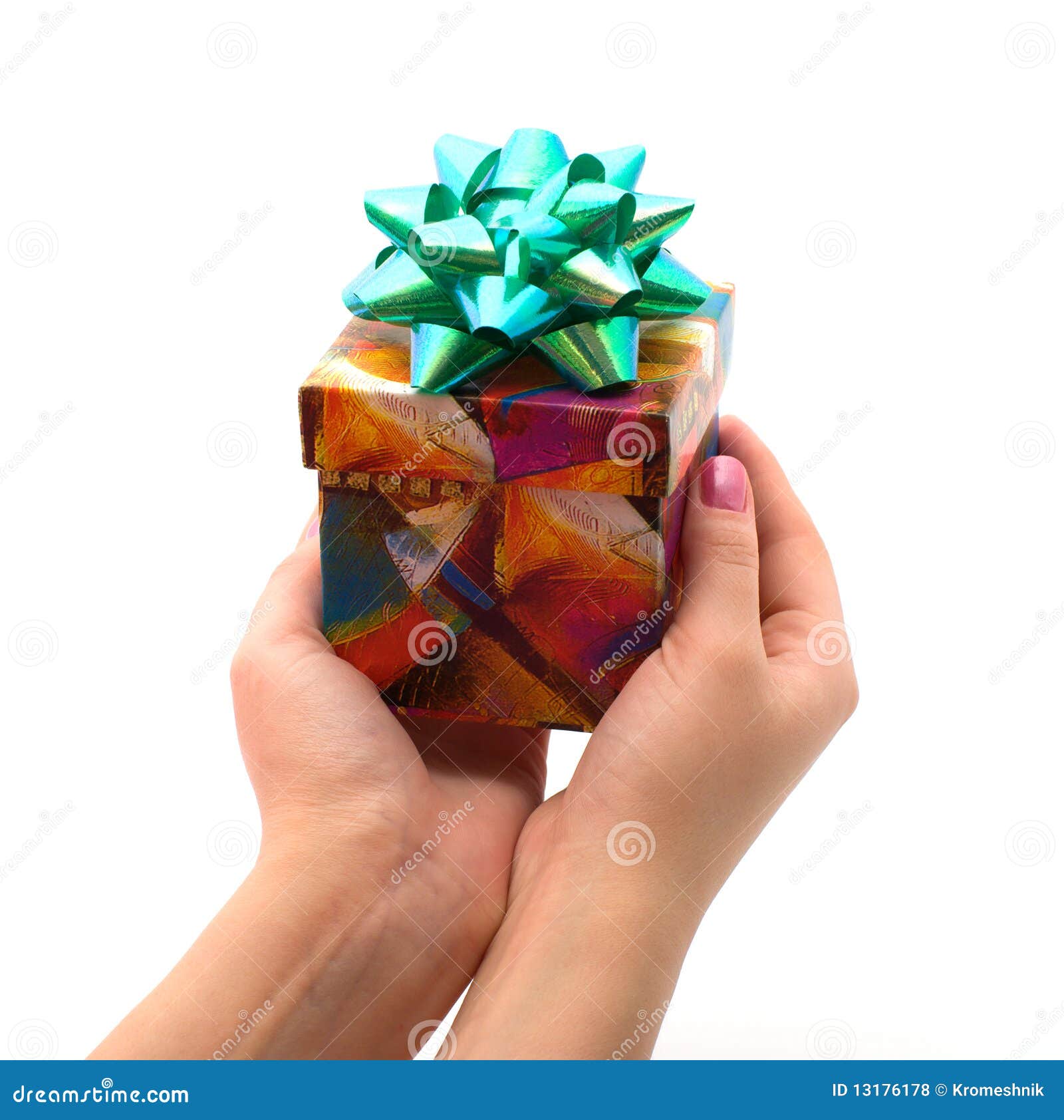 Gift in hands. stock photo. Image of decorative, greeting - 13176178