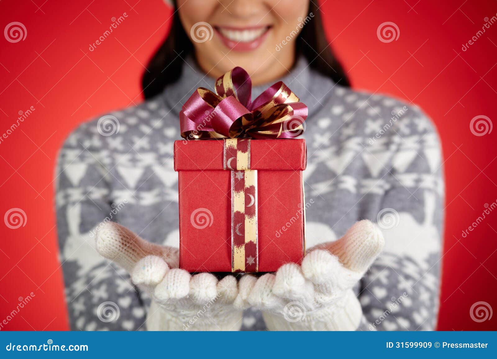 Gift on hands stock image. Image of christmas, giving - 31599909