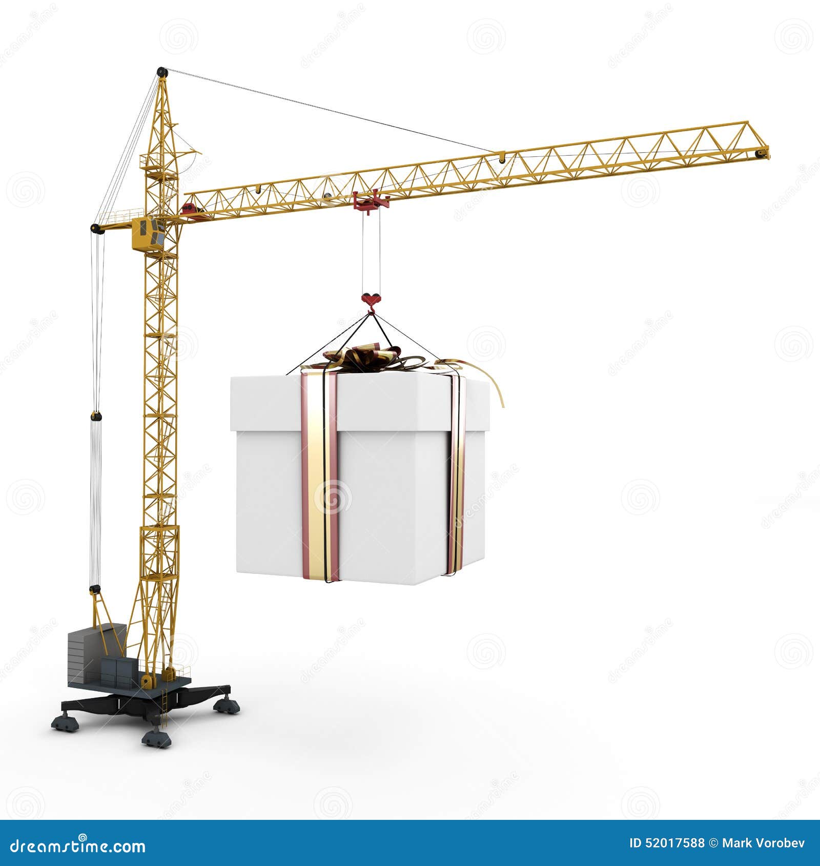 Gift Hanging on a Hook of the Construction Crane Stock Illustration ...