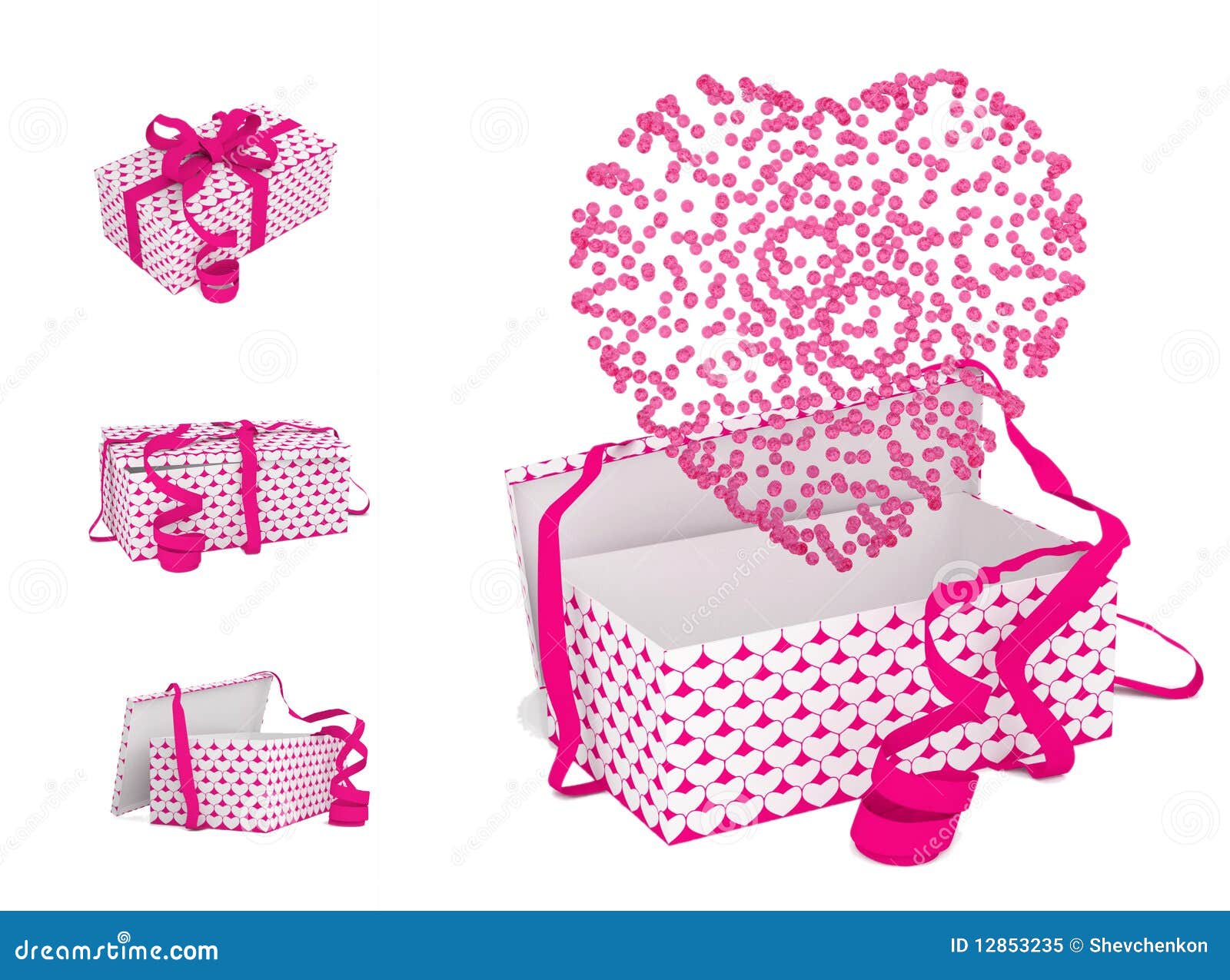 Gift with heart stock illustration. Illustration of love - 12853235
