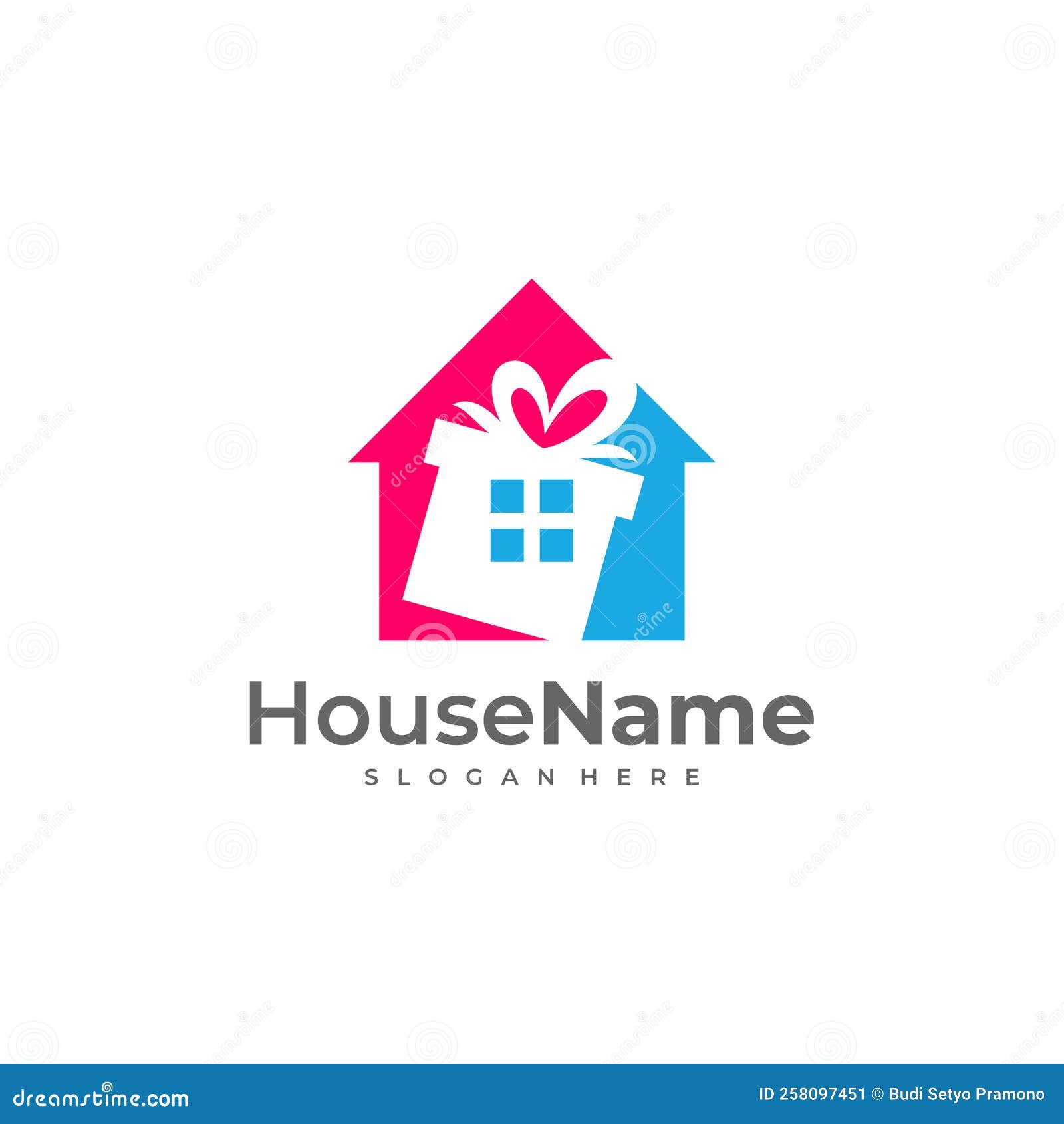 Gift House Logo Design Template. Gift Logo Concept Vector Stock ...