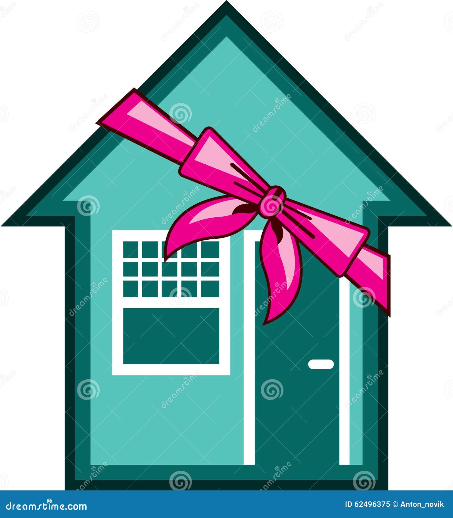 Gift, House for a present stock vector. Illustration of birthday - 62496375