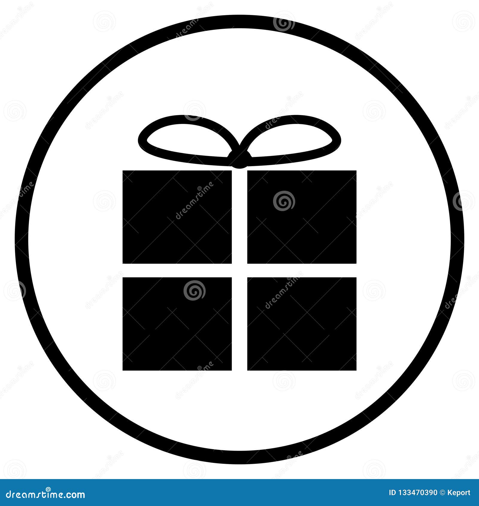 Gift icon in black circle stock illustration. Illustration of internet ...