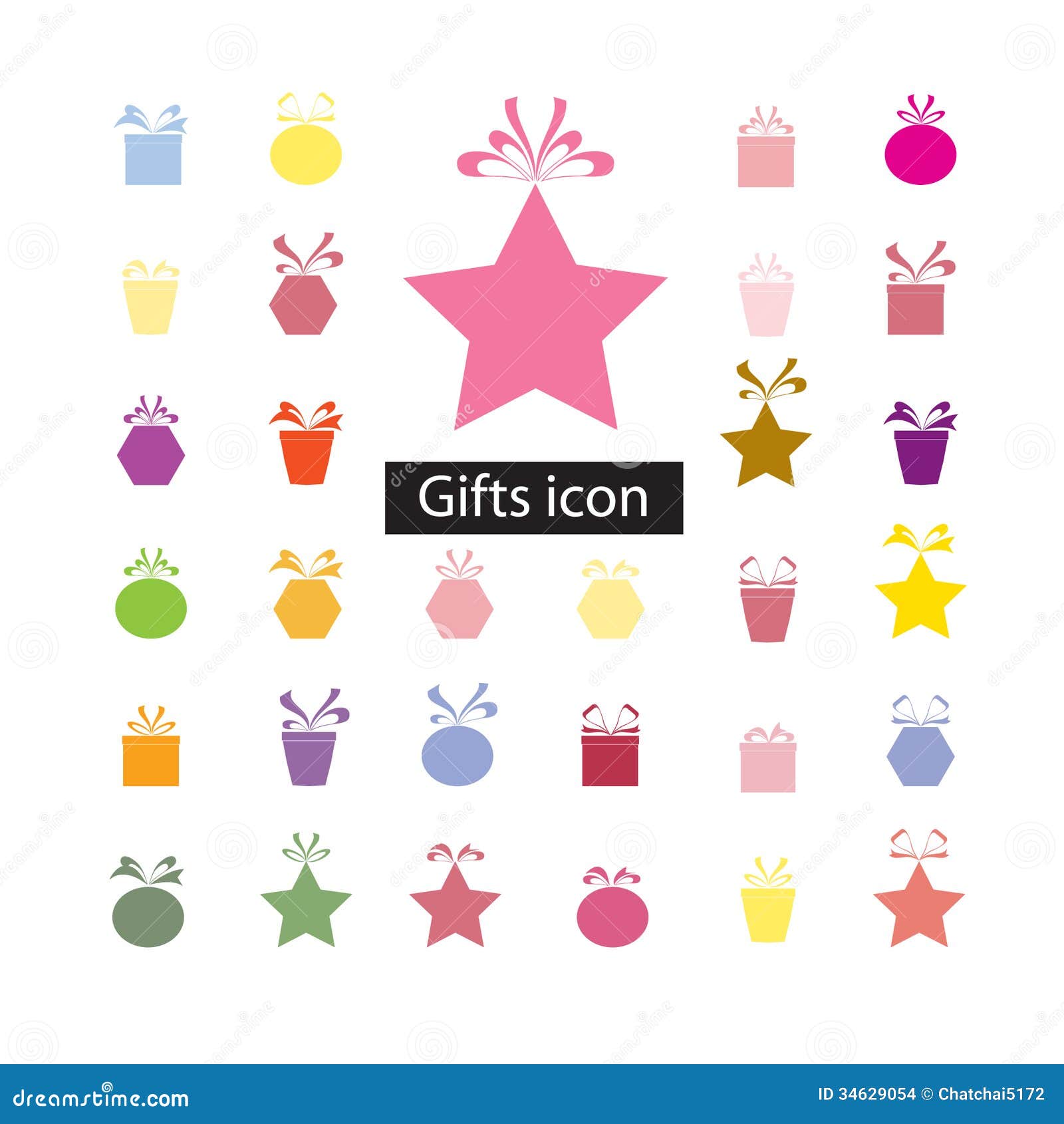 Gift icon stock vector. Illustration of party, button - 34629054