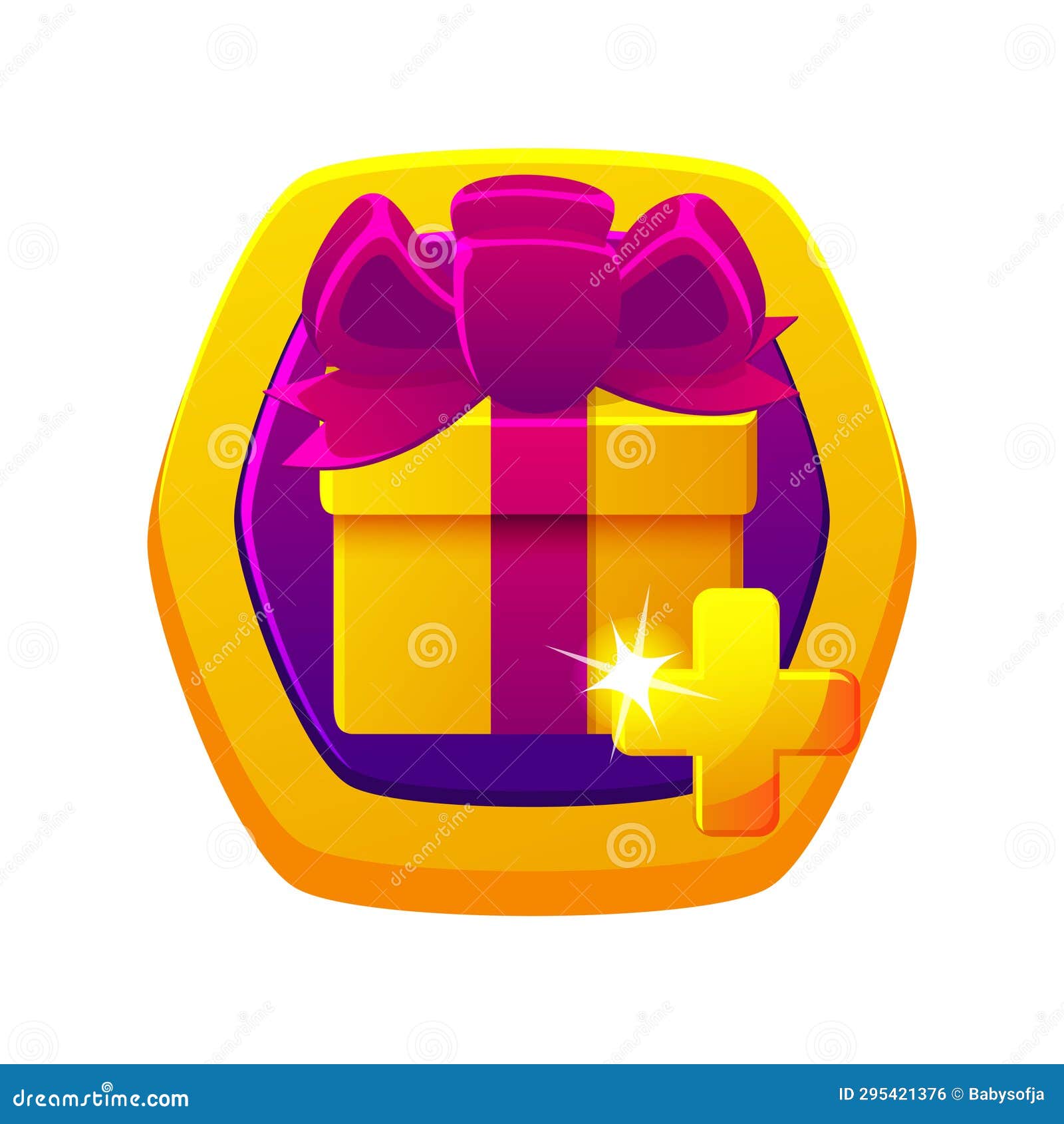 Gift Icon for Game Ui, Present Box, Gold Lucky Button. Stock ...