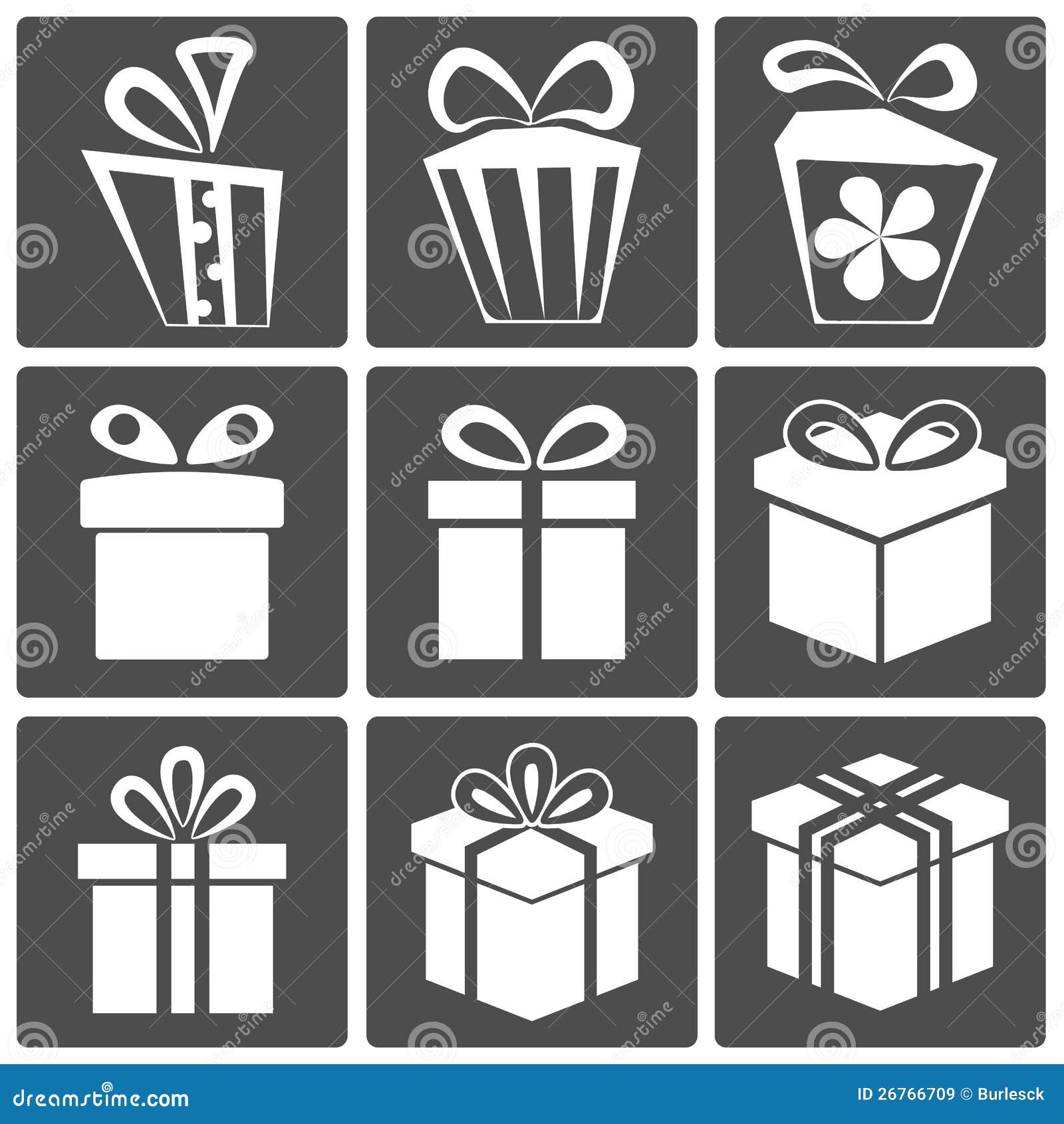 Gift icon set stock vector. Illustration of celebration - 26766709