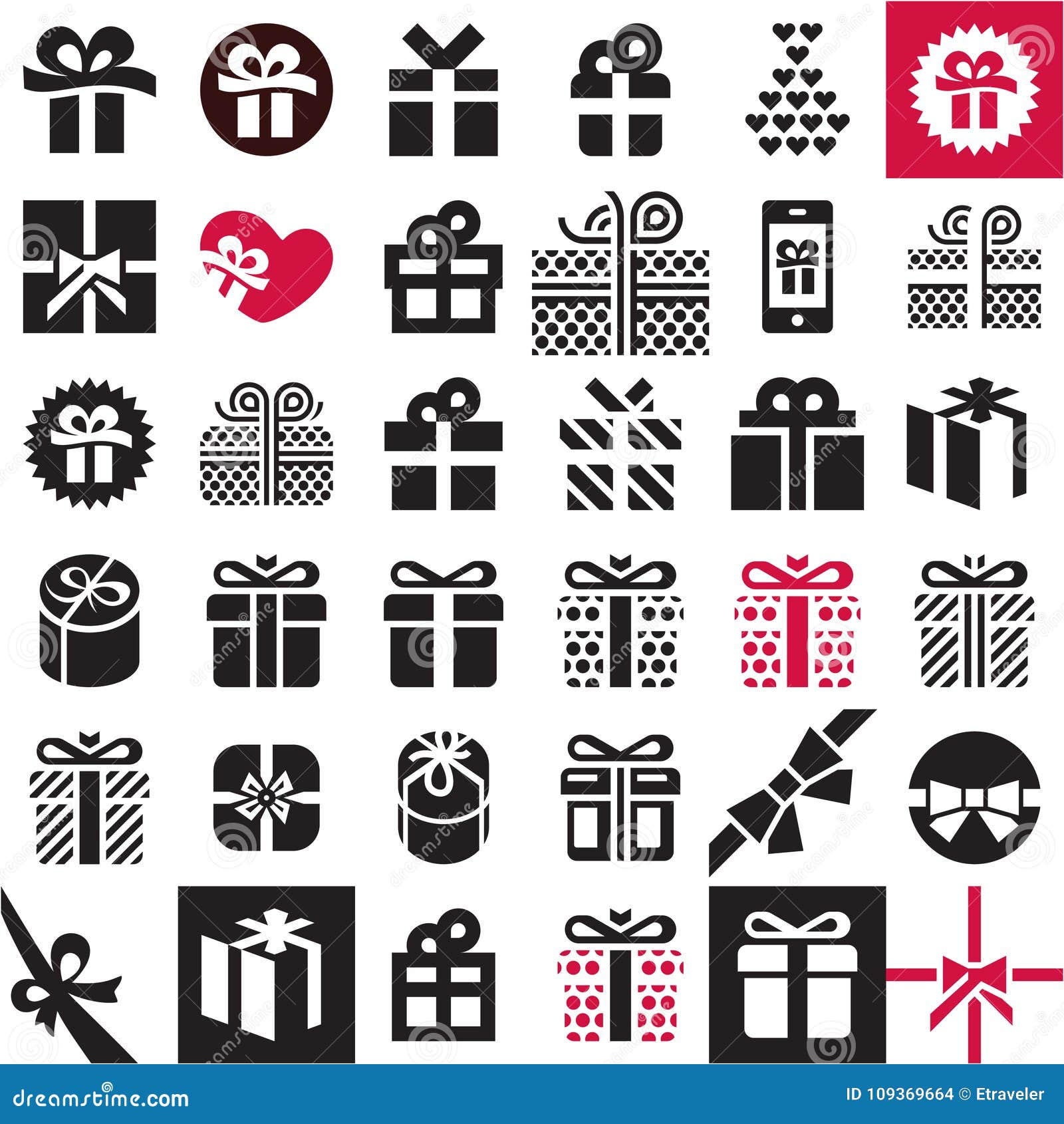 Gift icon set. Gift box. stock illustration. Illustration of collection ...