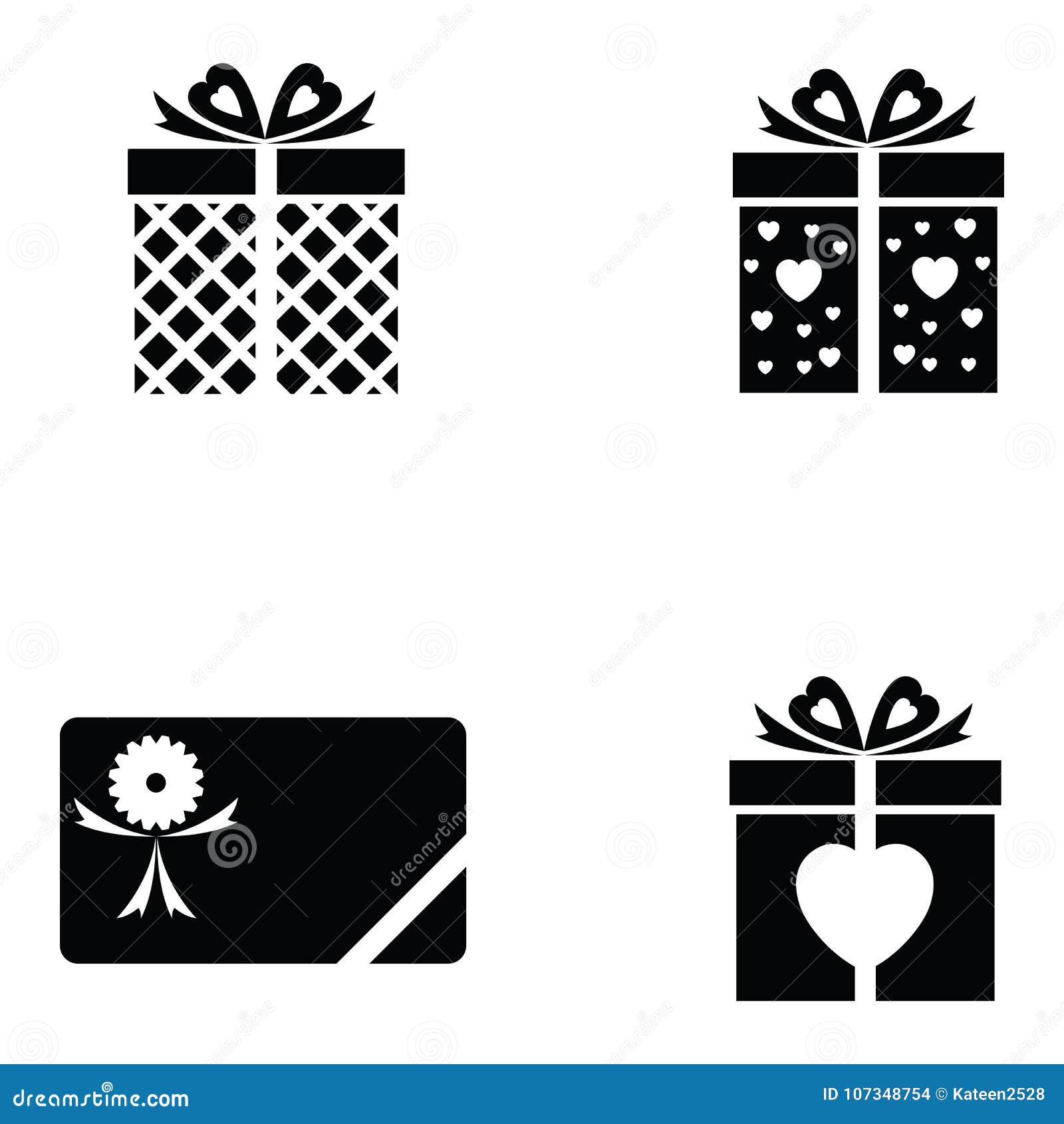 Gift icon set stock vector. Illustration of birthday - 107348754
