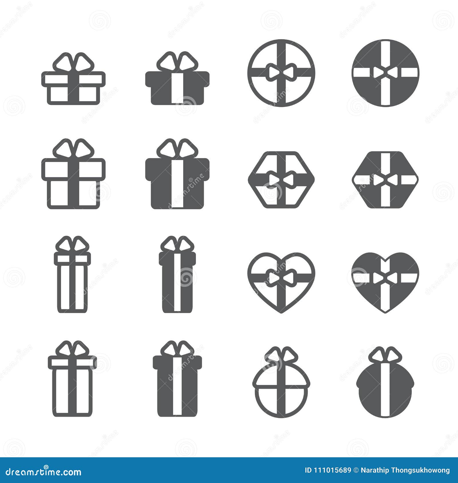 Gift icon set stock vector. Illustration of circle, paper - 111015689