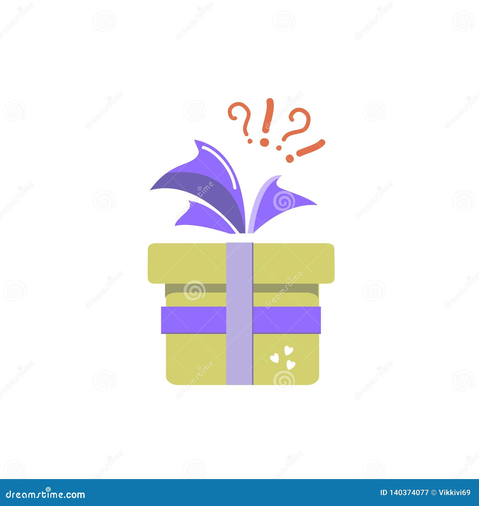 Gift Icon, Surprise, Yellow Gift Box with a Question Mark and ...