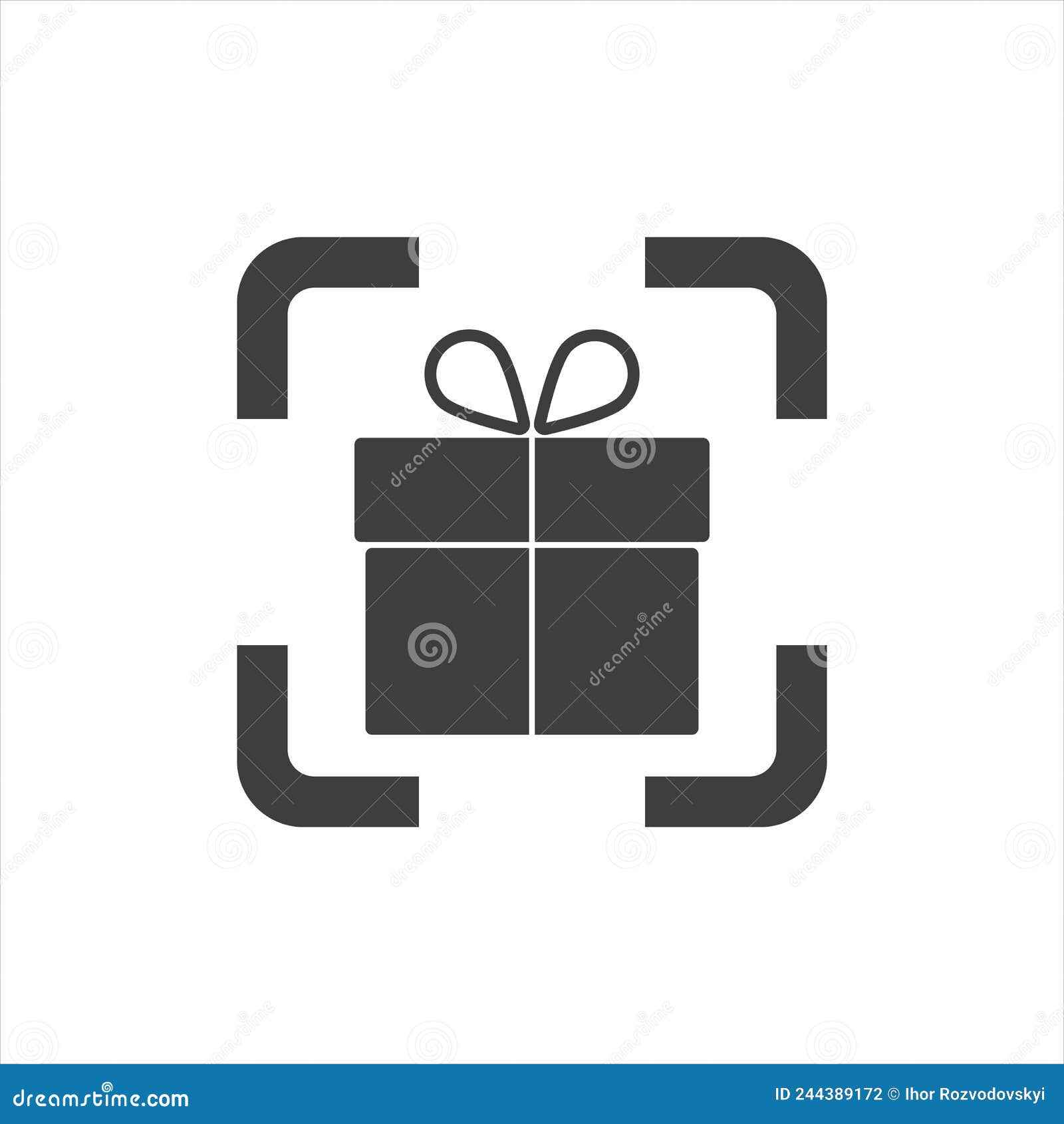 Gift Icon on White Isolate. Vector Image Stock Vector - Illustration of ...