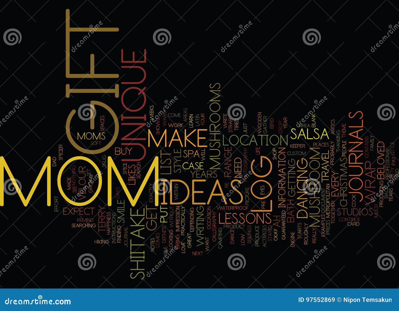 Gift Ideas for Mom Word Cloud Concept Stock Vector - Illustration of ...