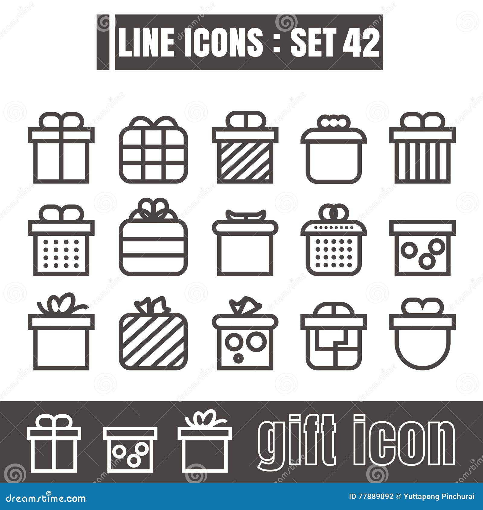 Gift Line Icon Modern Design Symbol Sign Design Vector Black on Stock ...