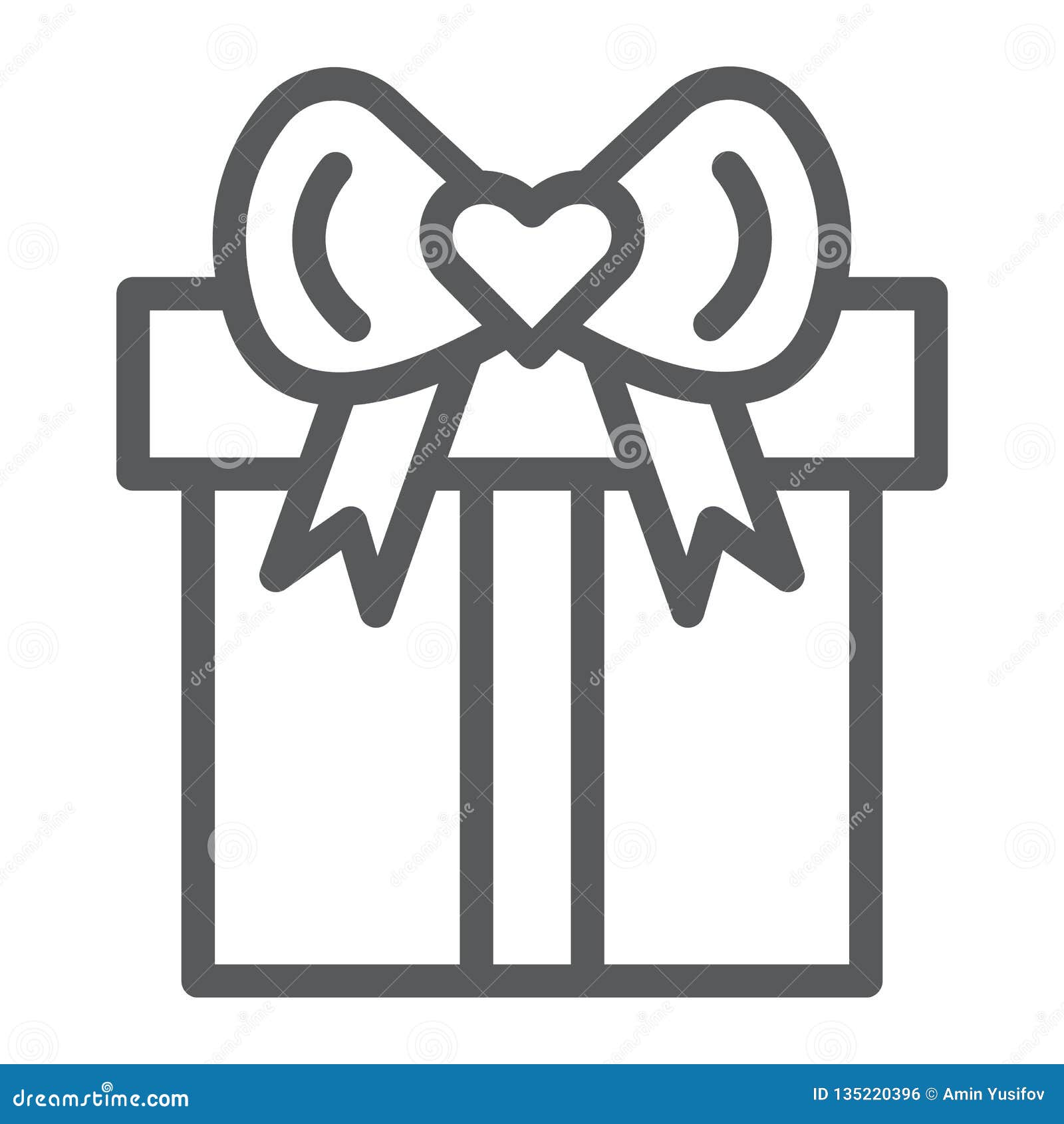 Gift Line Icon, Package and Present, Parcel Sign, Vector Graphics, a ...