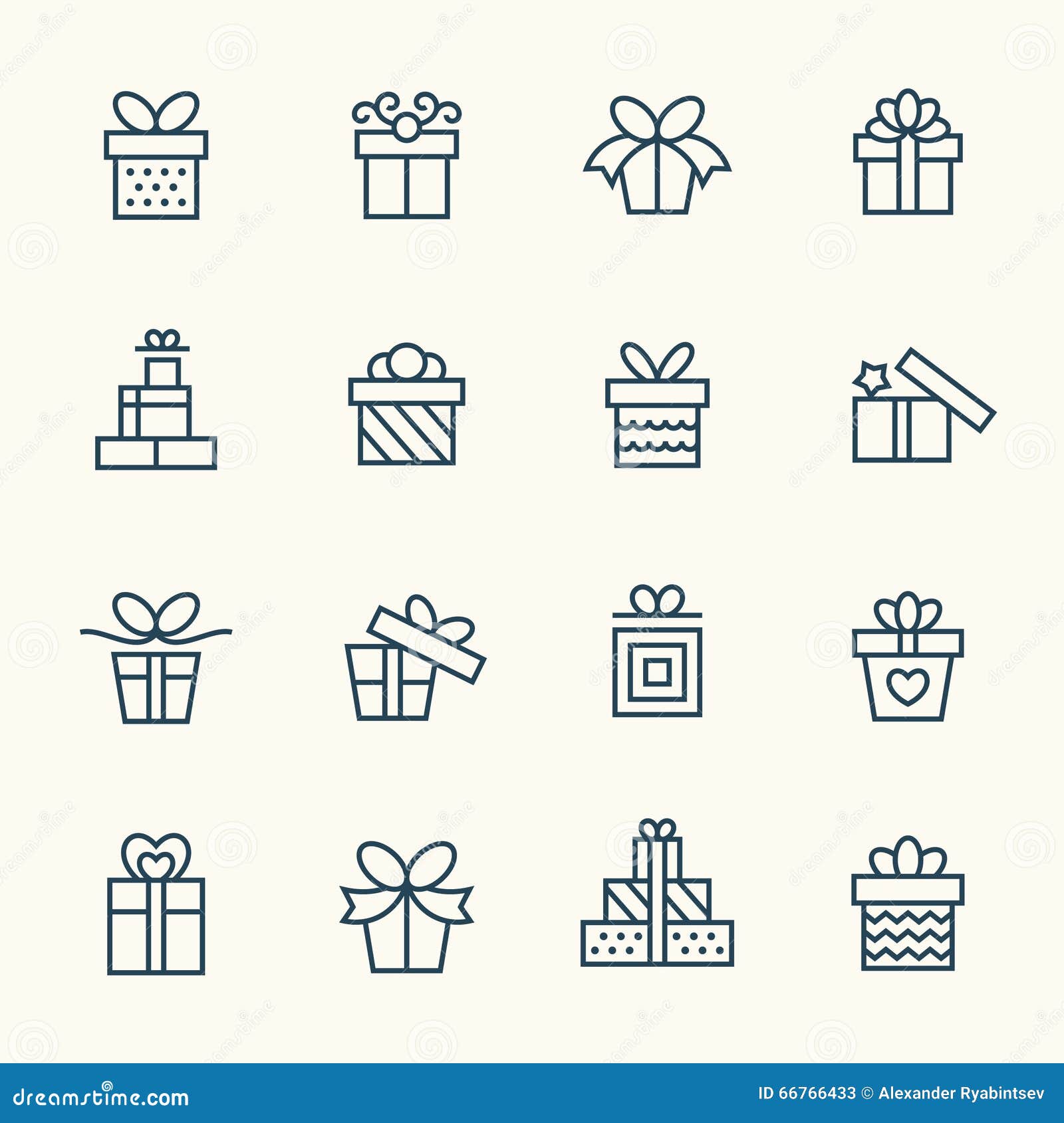 Gift line icons stock vector. Illustration of present - 66766433