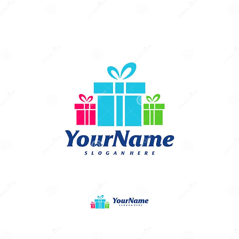 Gift Logo Design Template. Gift Logo Concept Vector Stock Illustration ...