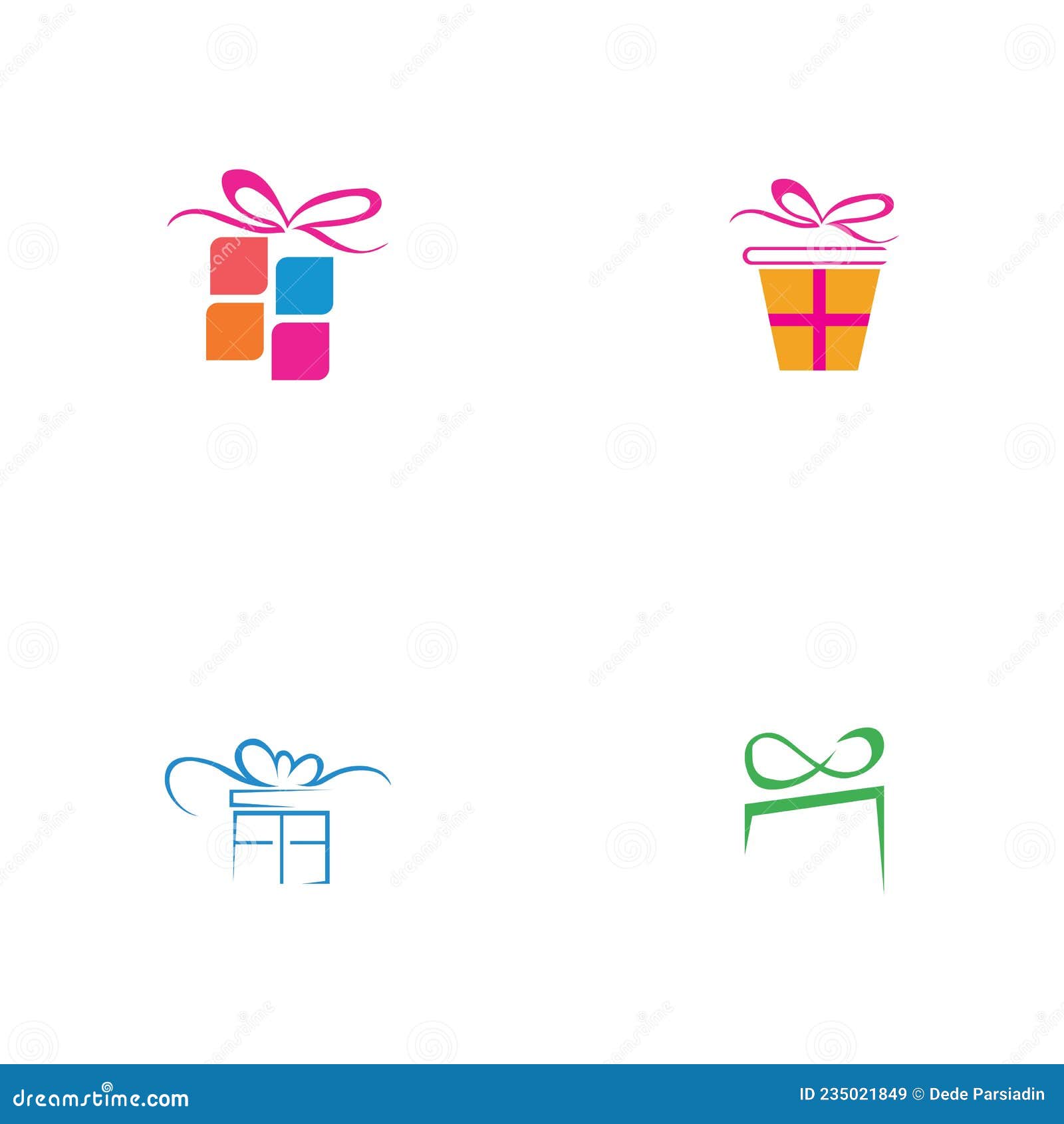 Gift Logo Simbol Desain Template Vektor Stock Vector - Illustration of ...