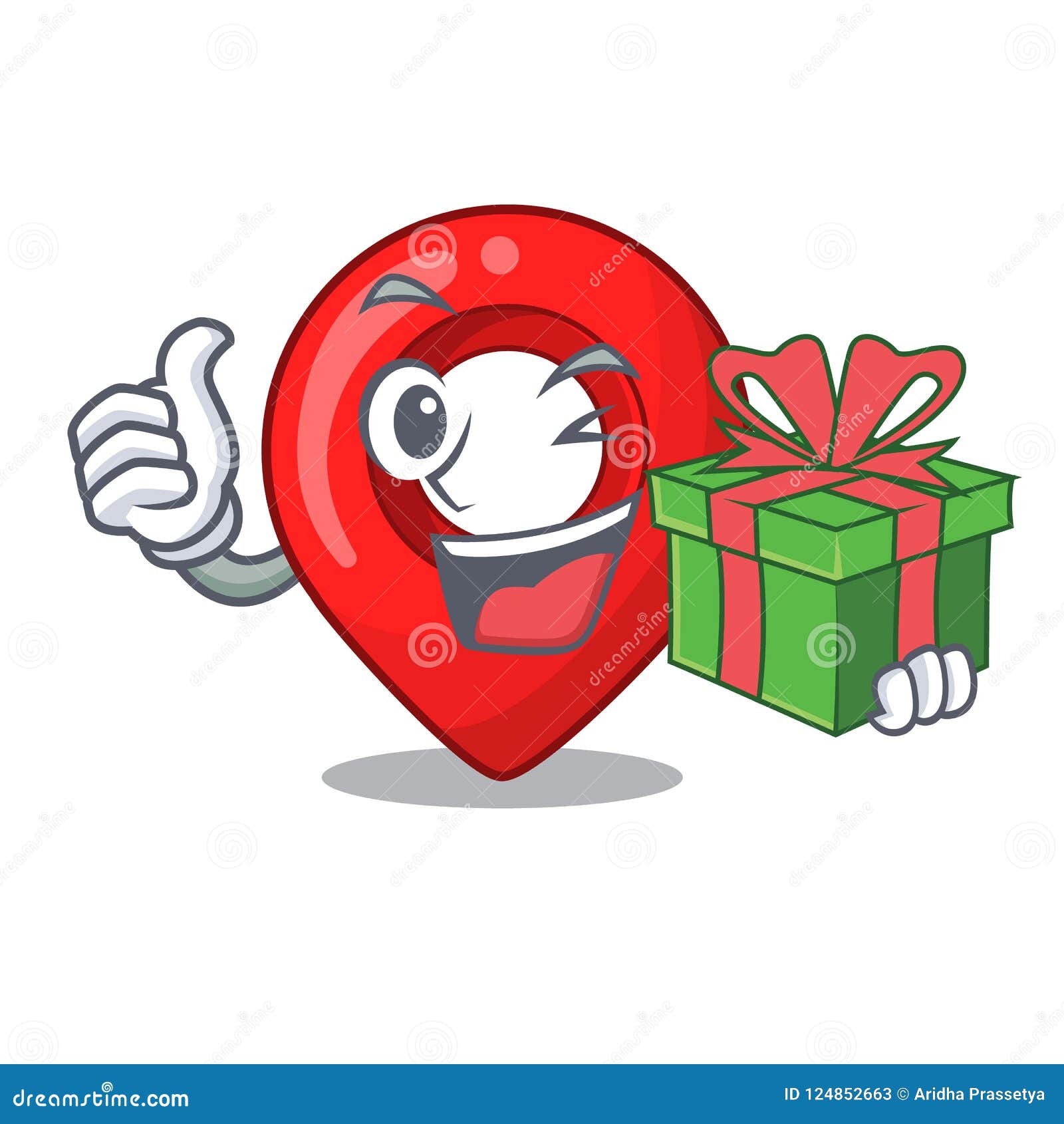 With Gift Map Pointer Navigation Pin Mascot Cartoon Stock Vector ...