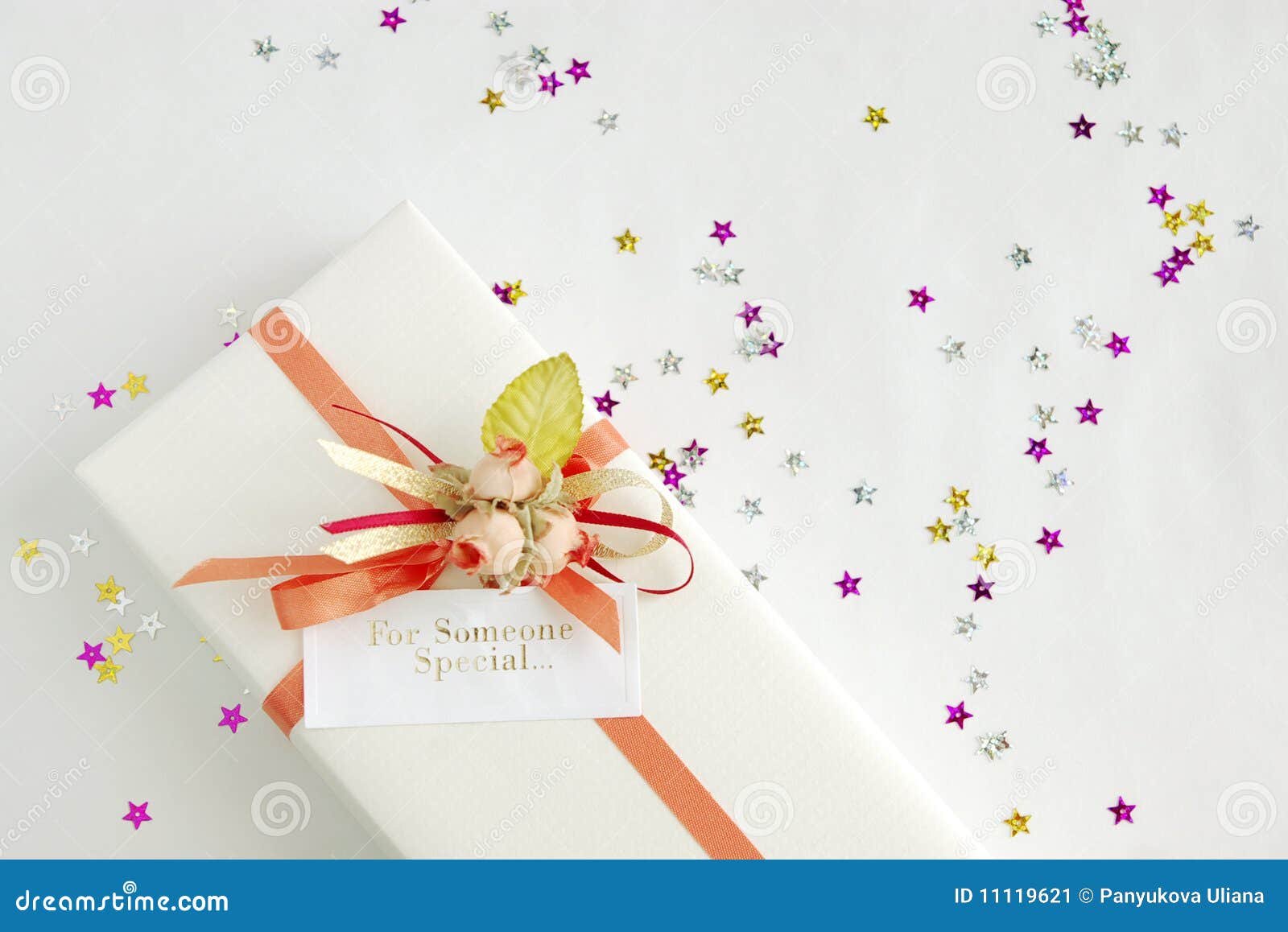 Gift with a message stock image. Image of sparkle, present - 11119621