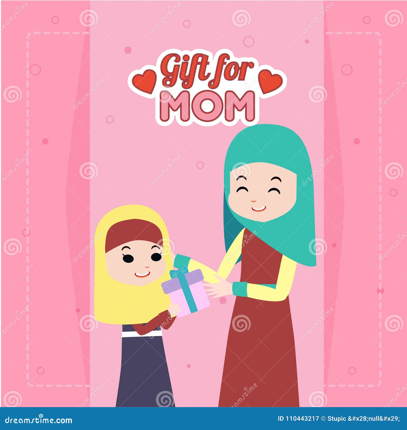 Gift for Mom Illustration Vector Art Logo Stock Illustration ...