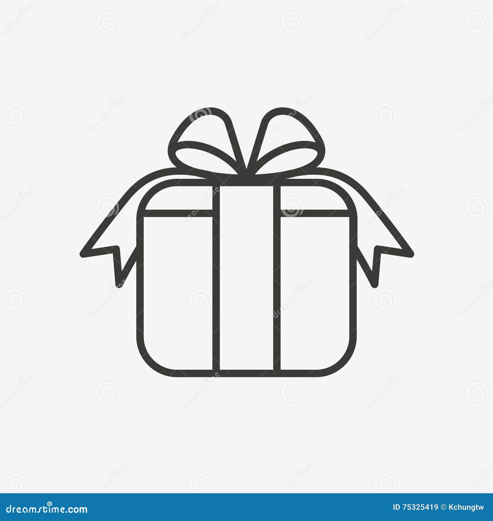 Gift outline icon stock illustration. Illustration of surprise - 75325419
