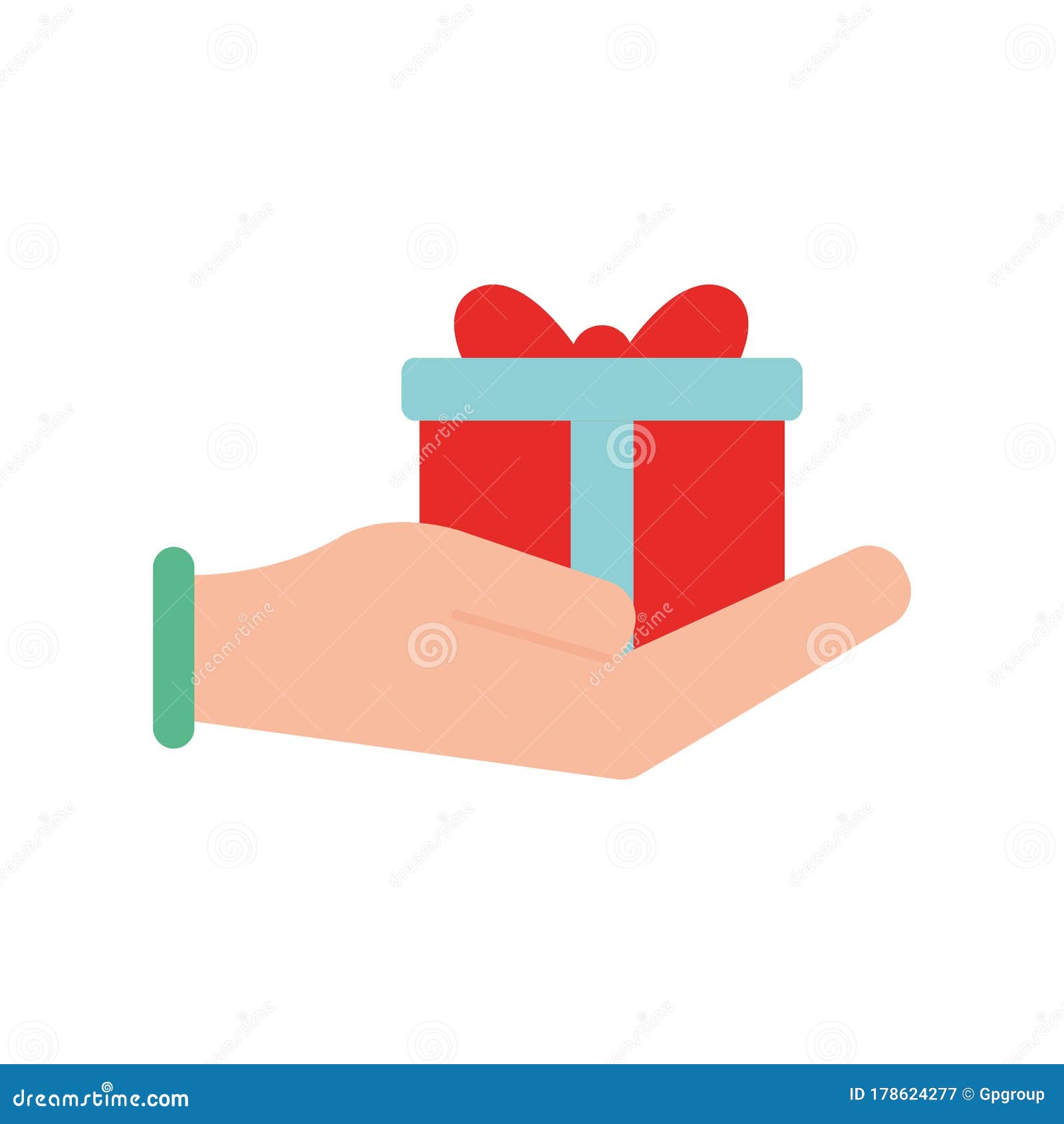 Gift Over Hand Flat Style Icon Vector Design Stock Vector ...
