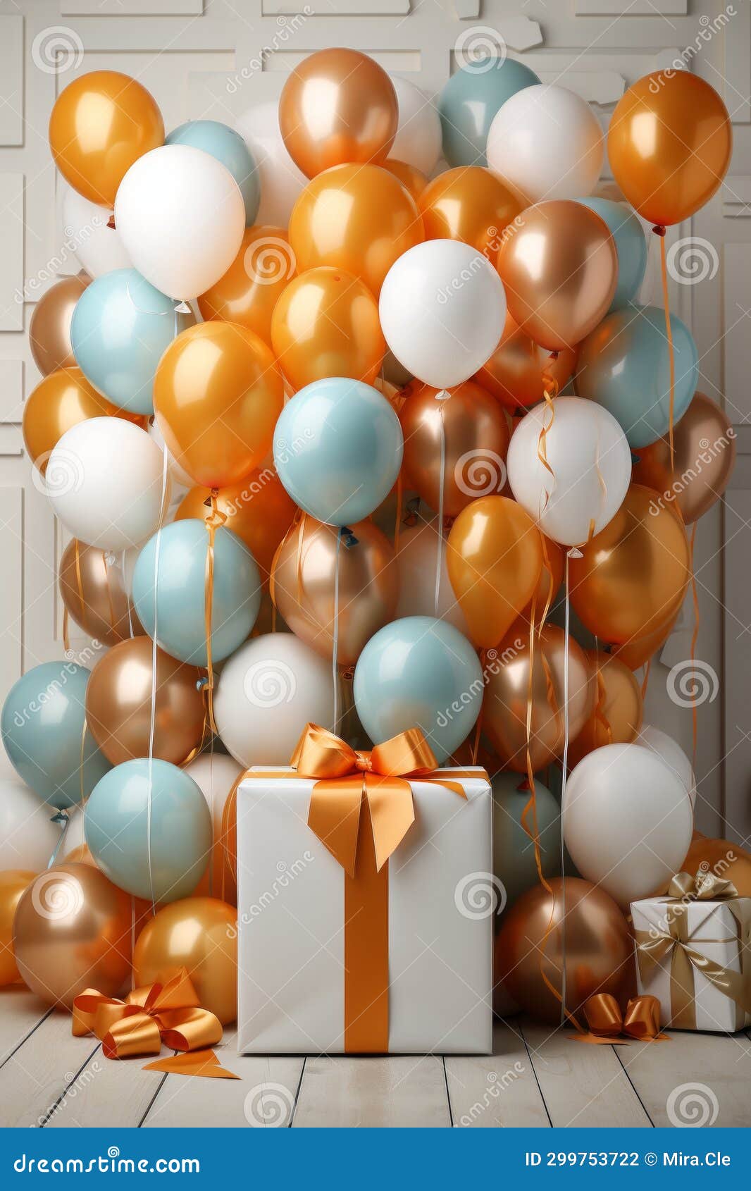 Gift Package with Balloons, Created with Generative AI Stock ...