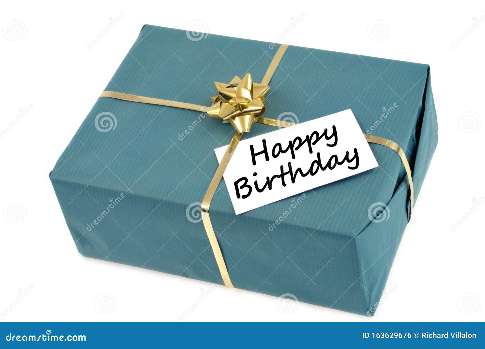Birthday Present in Closeup on White Background Stock Photo - Image of ...