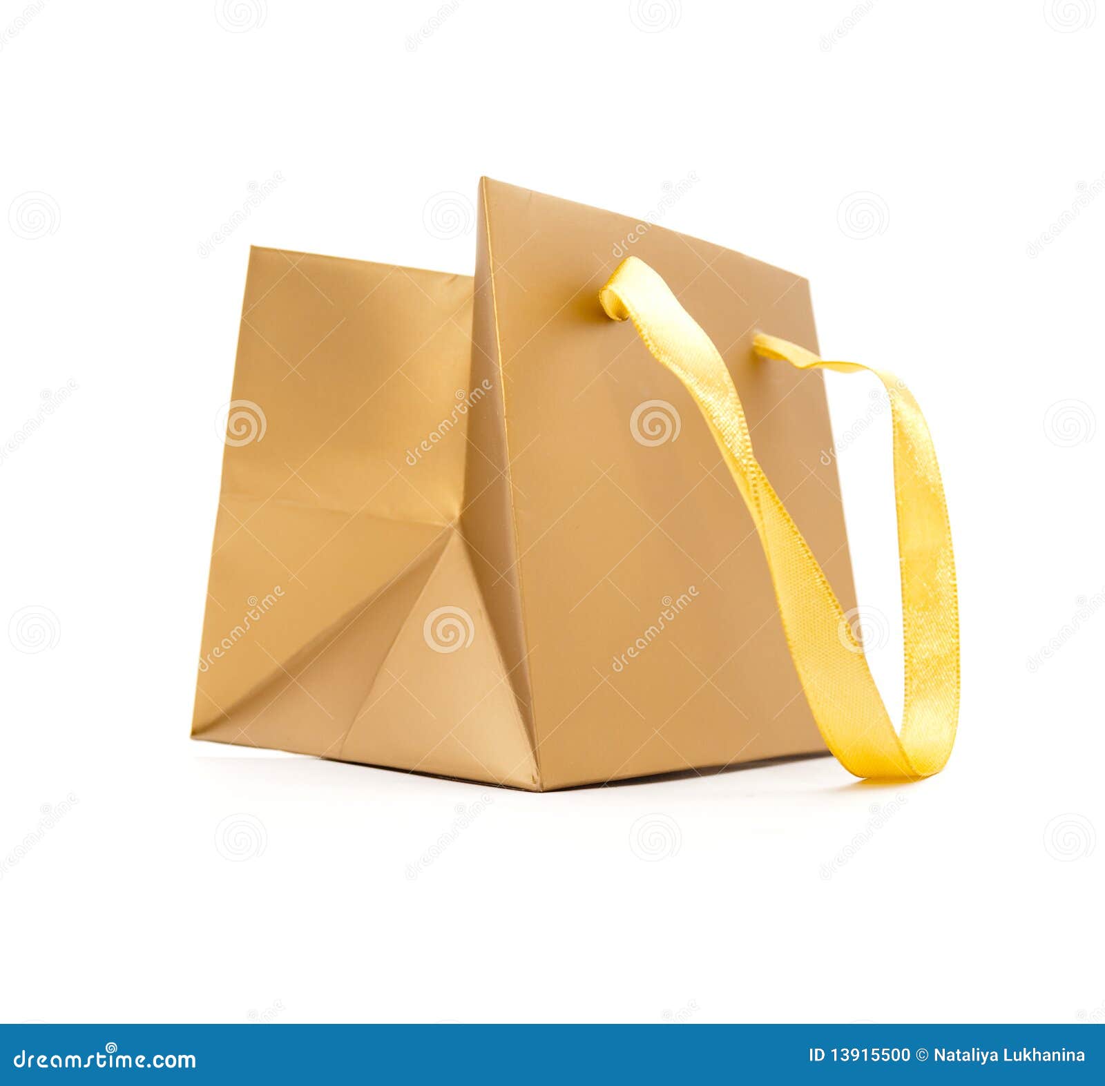 Gift Package of Gold Colour Stock Photo - Image of shape, merchandise ...