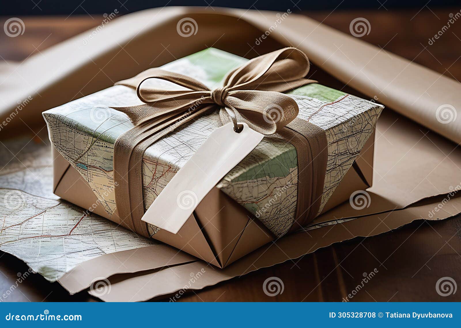 Gift Packaging by Using Old Maps, Kraft Paper, and Repurposed Fabric ...