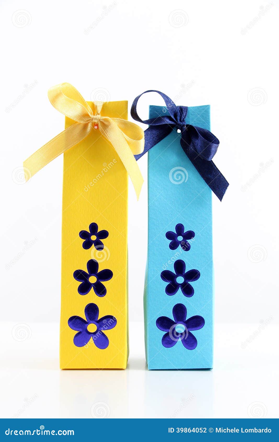 Gift Packets with Flowers, on White Stock Photo - Image of gift, paper ...