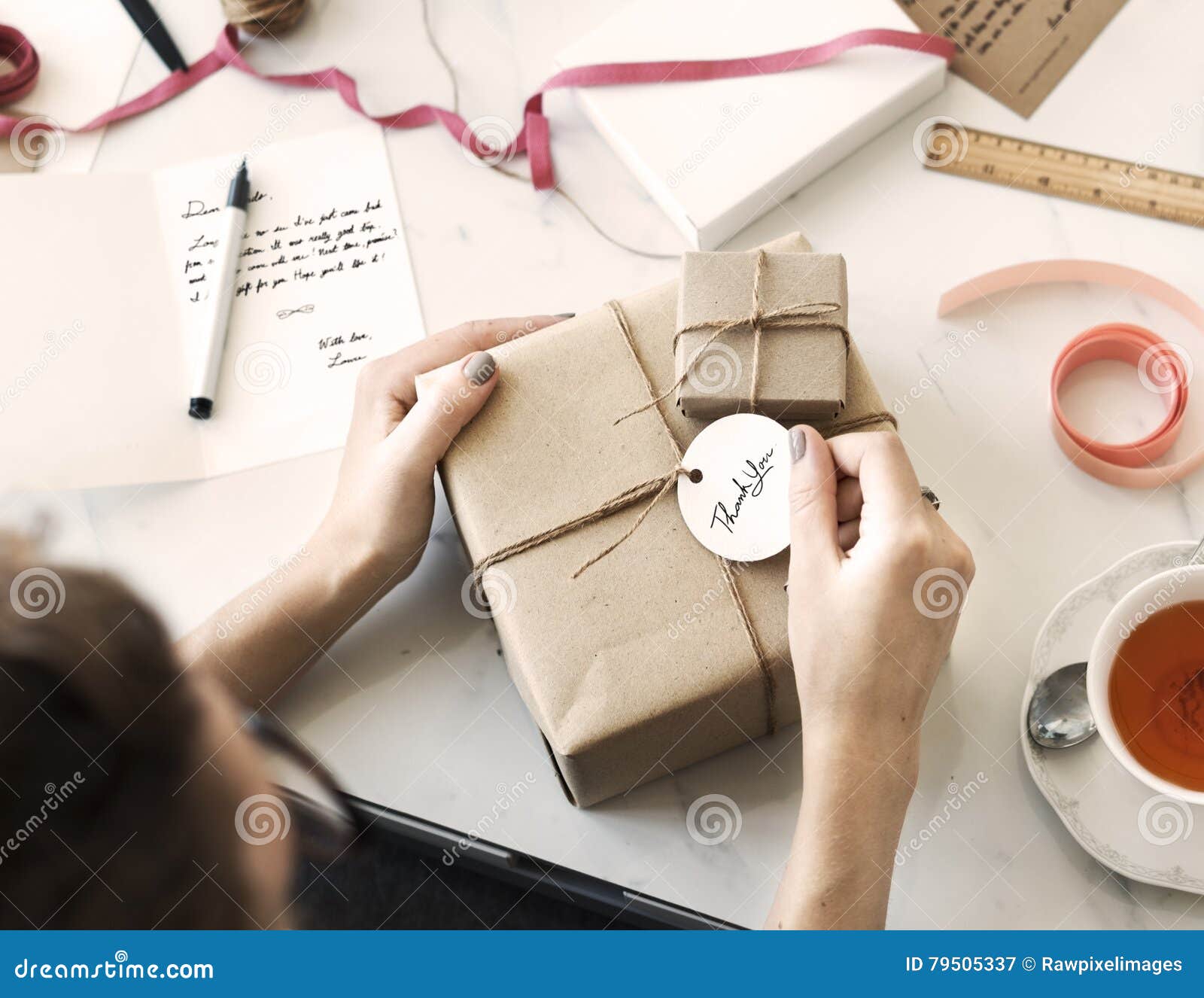 Gift Packing Present Creative Ideas Simplify Concept Stock Image ...