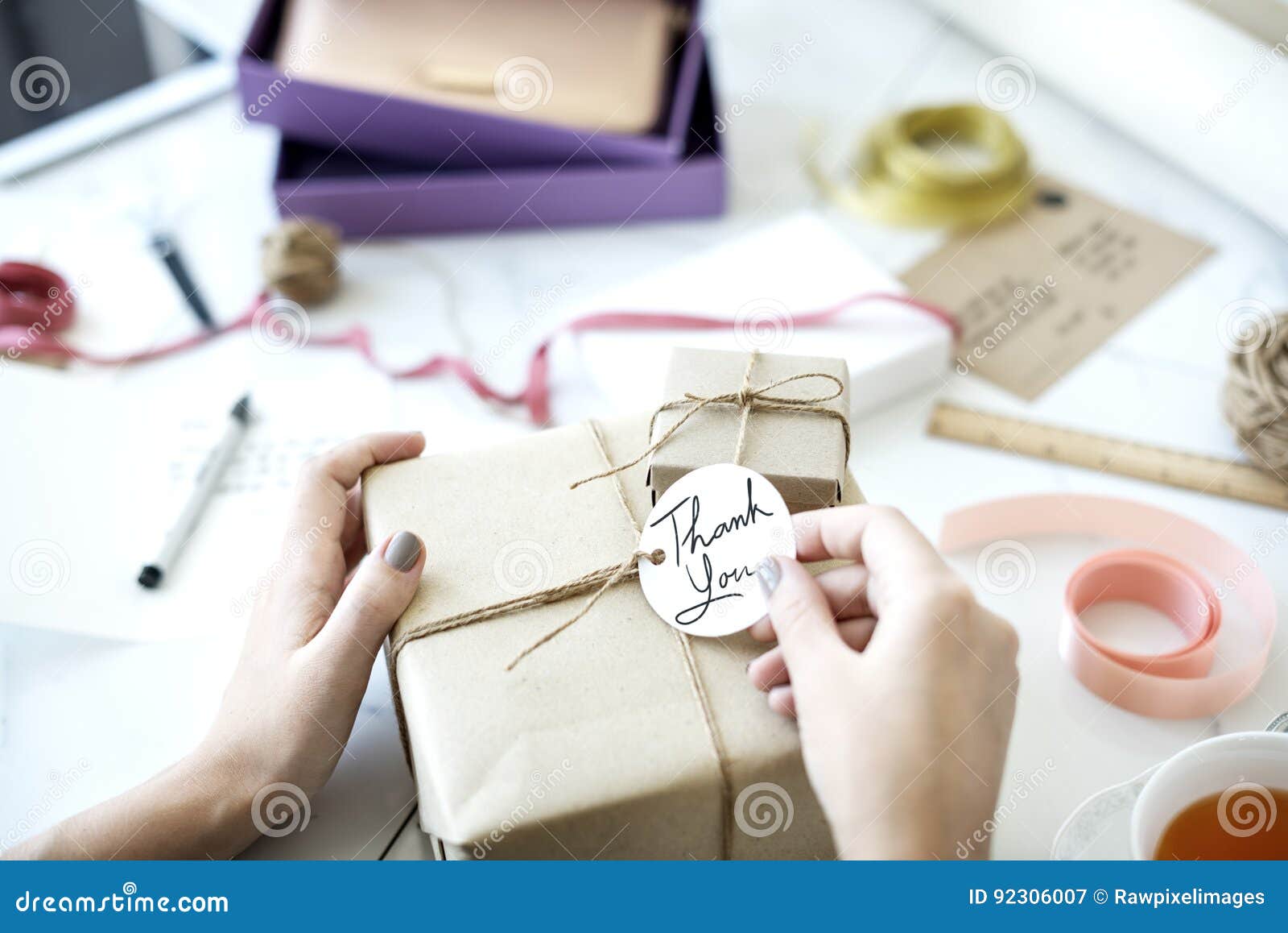 Gift Packing Present Creative Ideas Simplify Concept Stock Image ...
