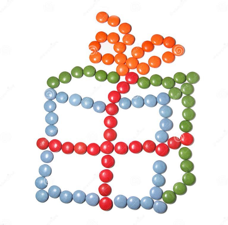 Gift parcel made of candy stock photo. Image of sweet - 6210232