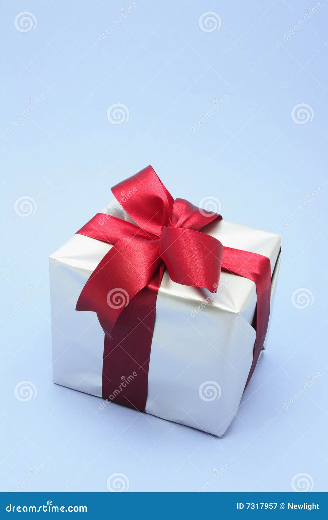 Gift Parcel with Red Ribbons Stock Image - Image of present, year: 7317957