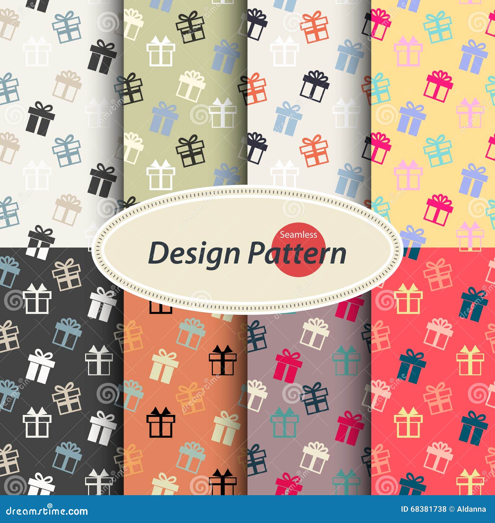 Gift pattern set stock vector. Illustration of seamless - 68381738