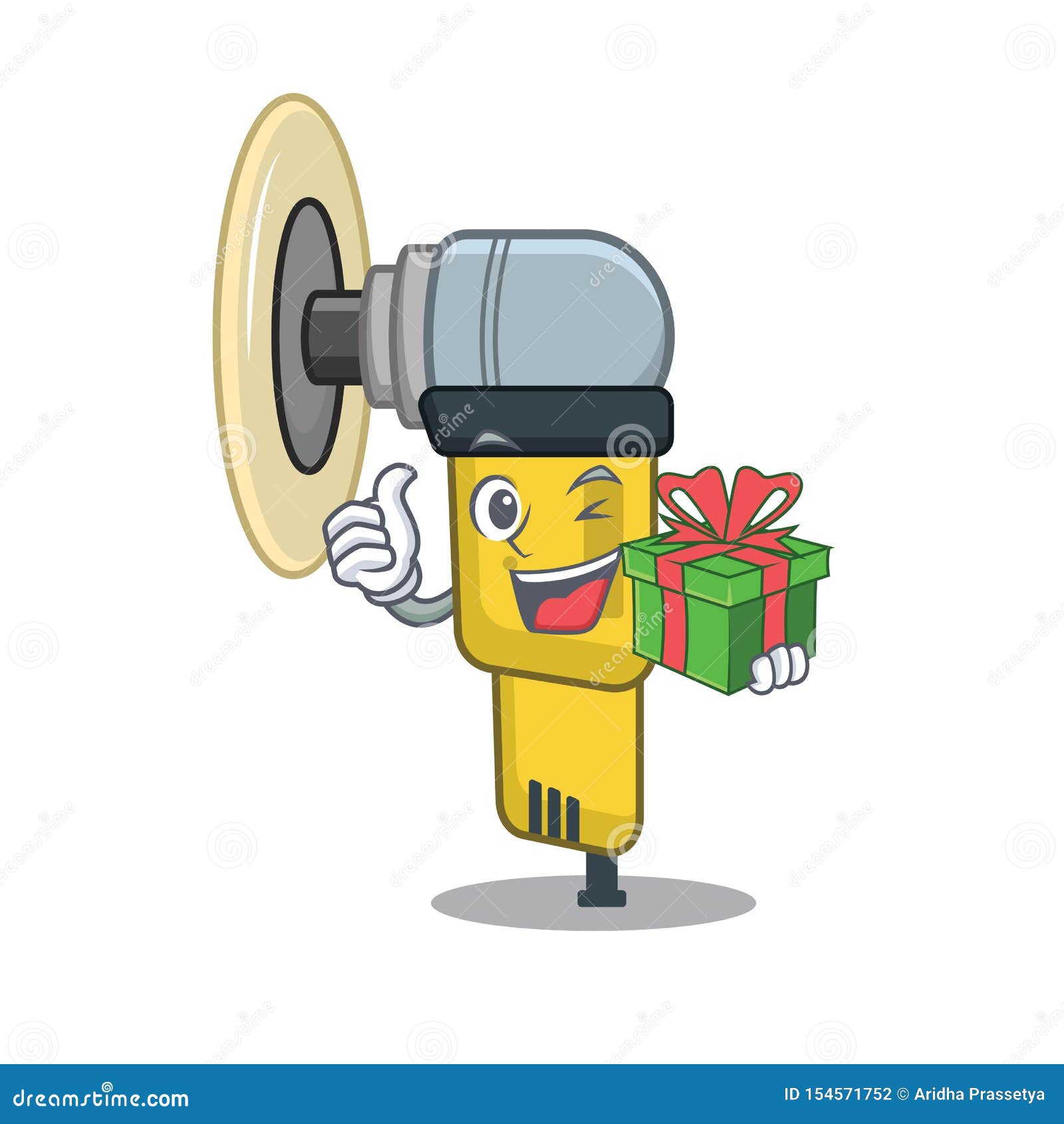 With Gift Pneumatic Sander Isolated with the Cartoon Stock Vector ...