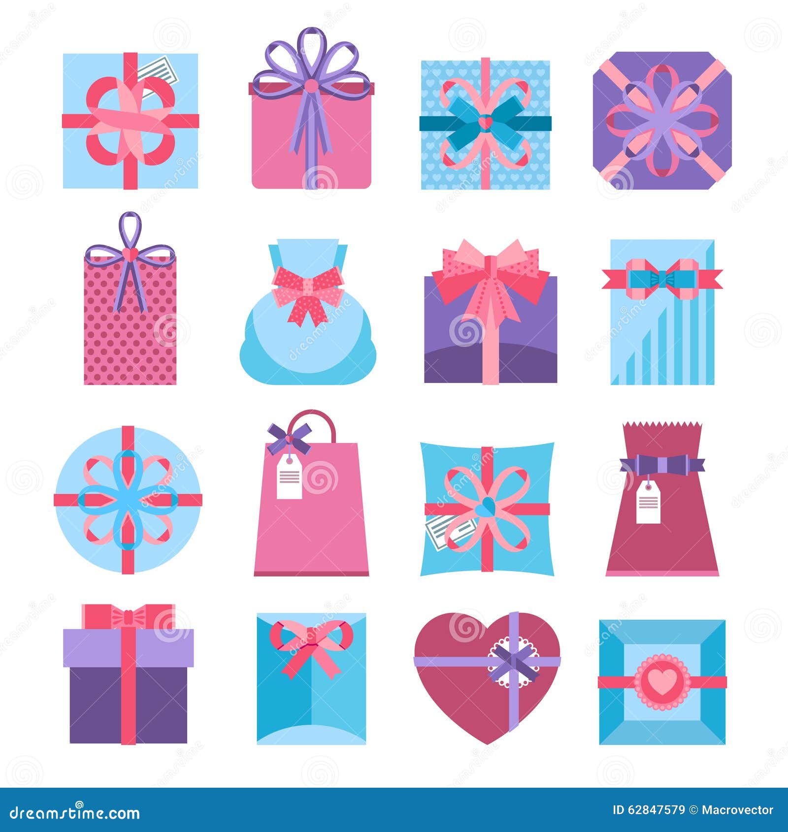 Gift and Present Box Set stock vector. Illustration of happy - 62847579