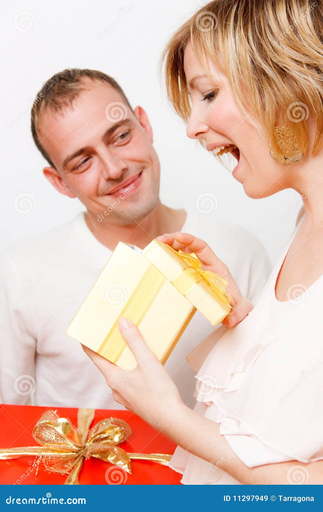 Gift present couple stock image. Image of giving, boyfriend - 11297949