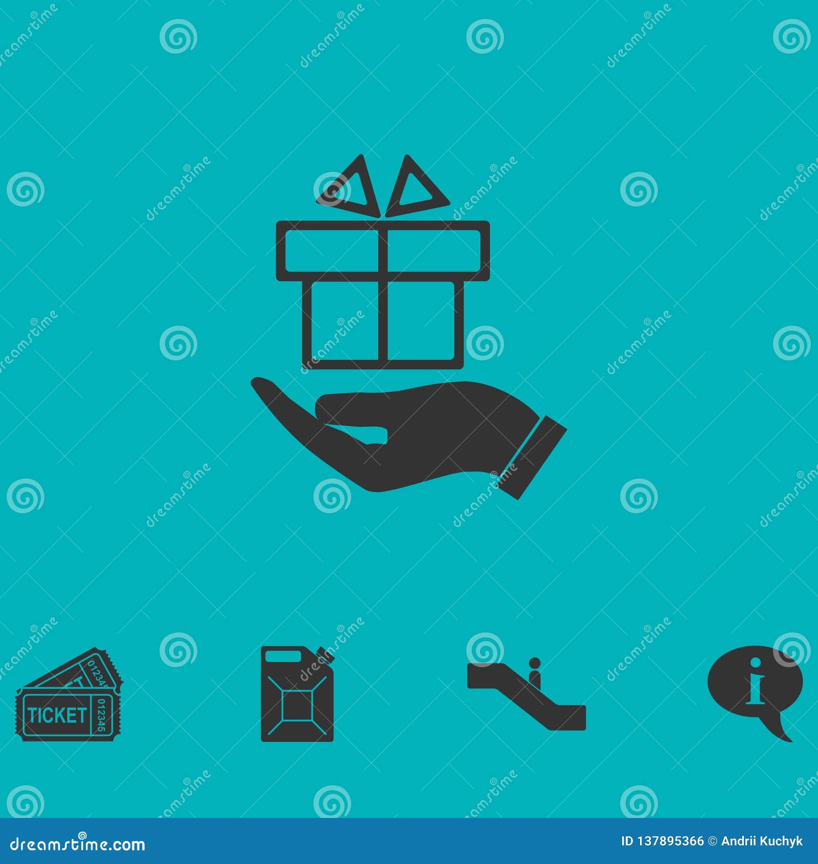 Gift present icon flat stock vector. Illustration of background - 137895366
