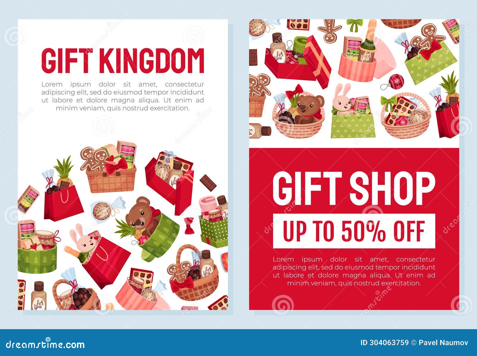 Gift and Present Shop Banner Design Vector Template Stock Illustration ...