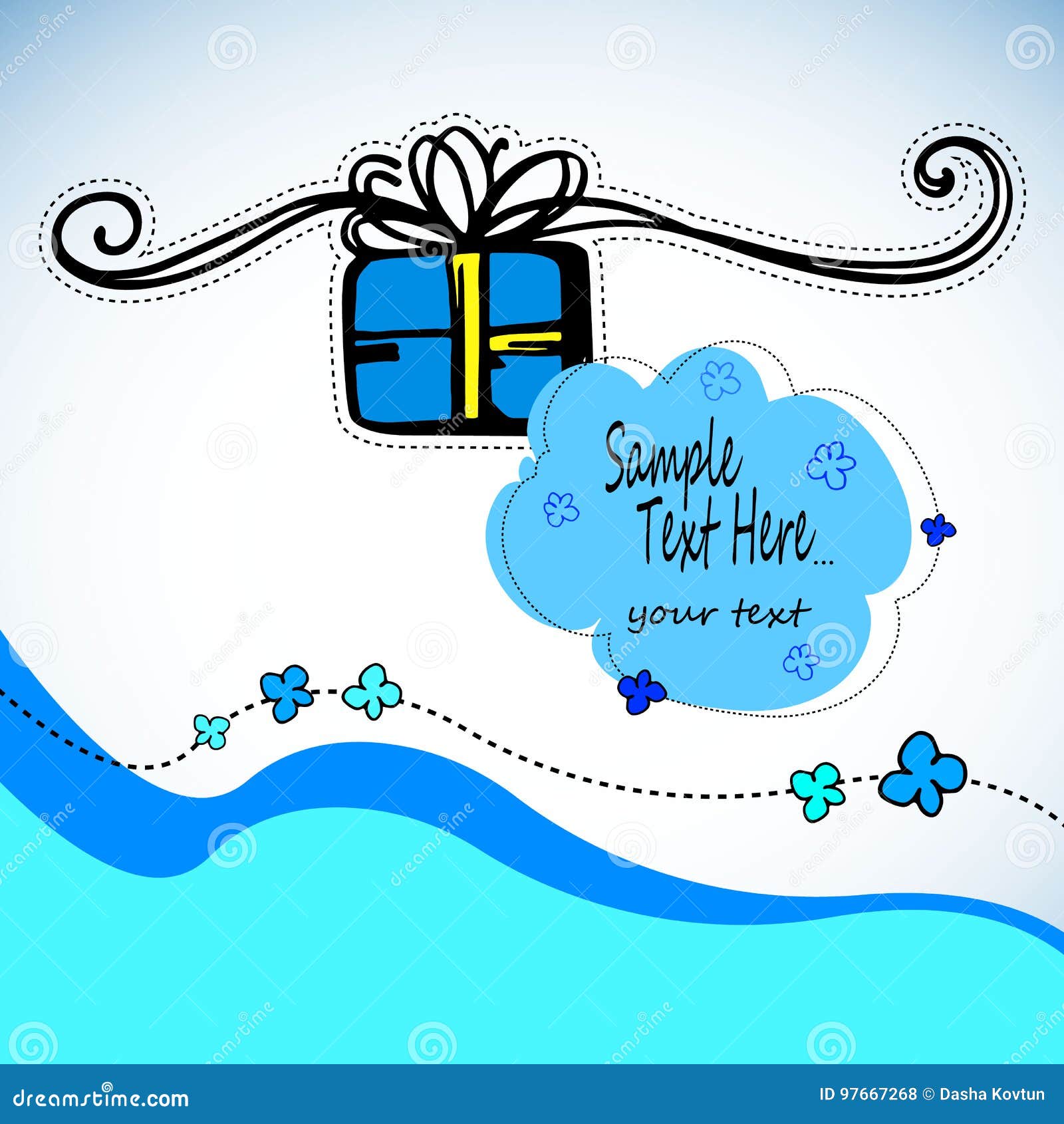 T Present Vector Ribbon Surprise Happy Design Birthday Box