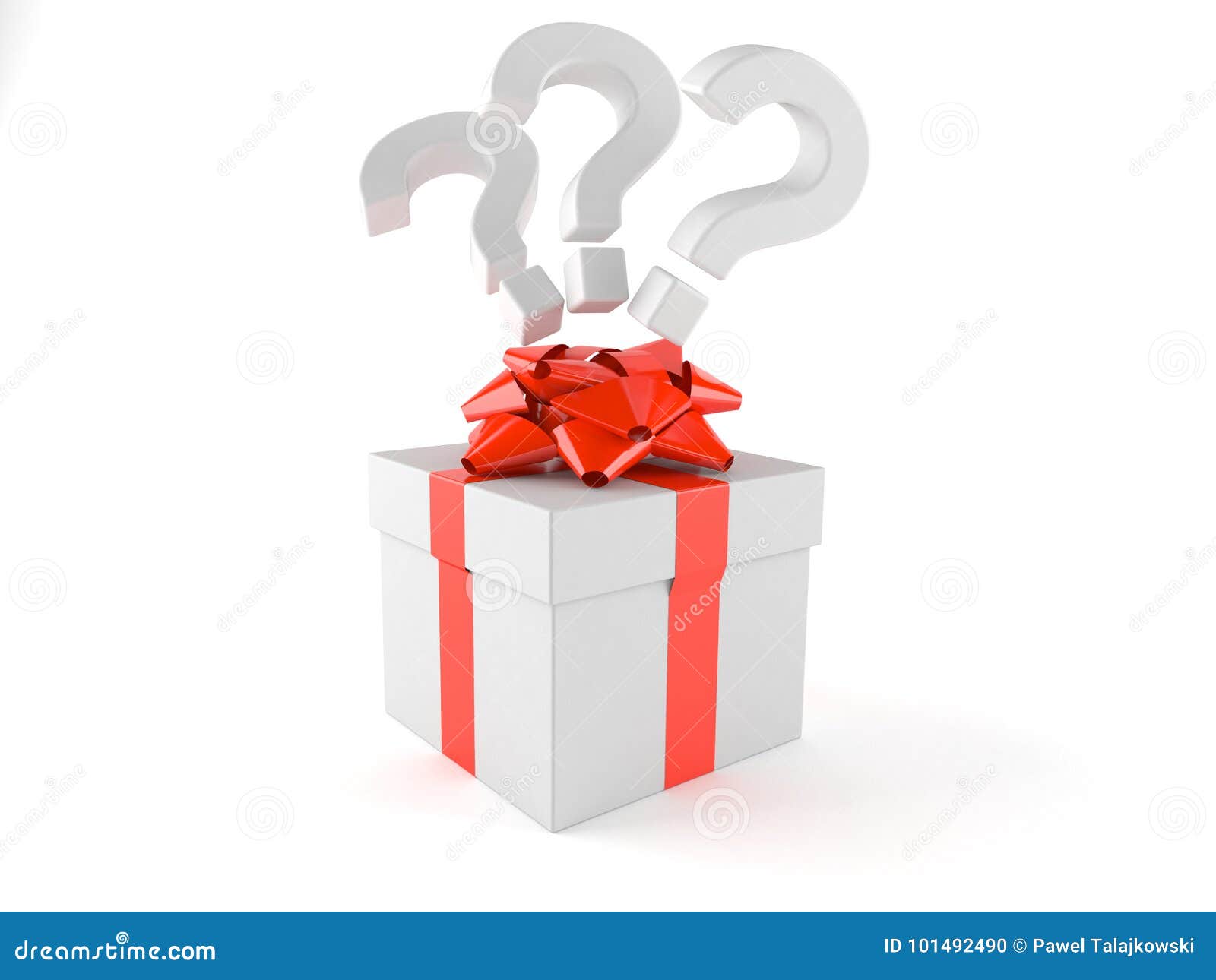 Gift with question marks stock illustration. Illustration of birthday ...