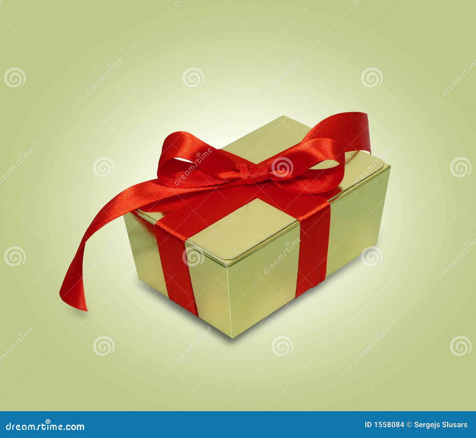 Gift with red ribbon stock photo. Image of shiny, christmas - 1558084