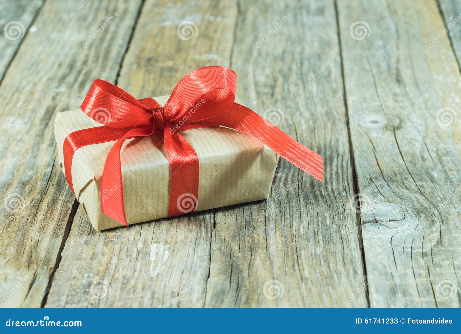 Gift with red ribbon stock image. Image of coupon, holidays - 61741233
