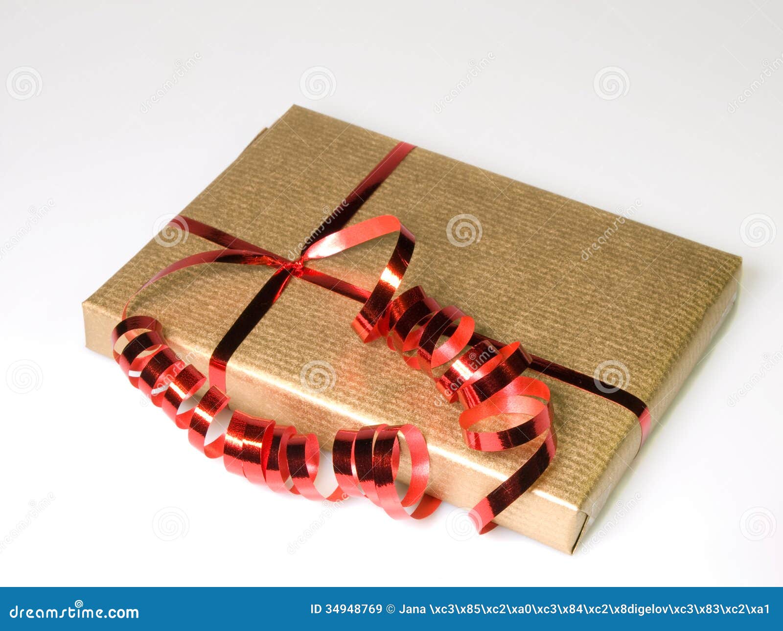 Gift with red ribbon stock image. Image of ribbon, wrappage - 34948769