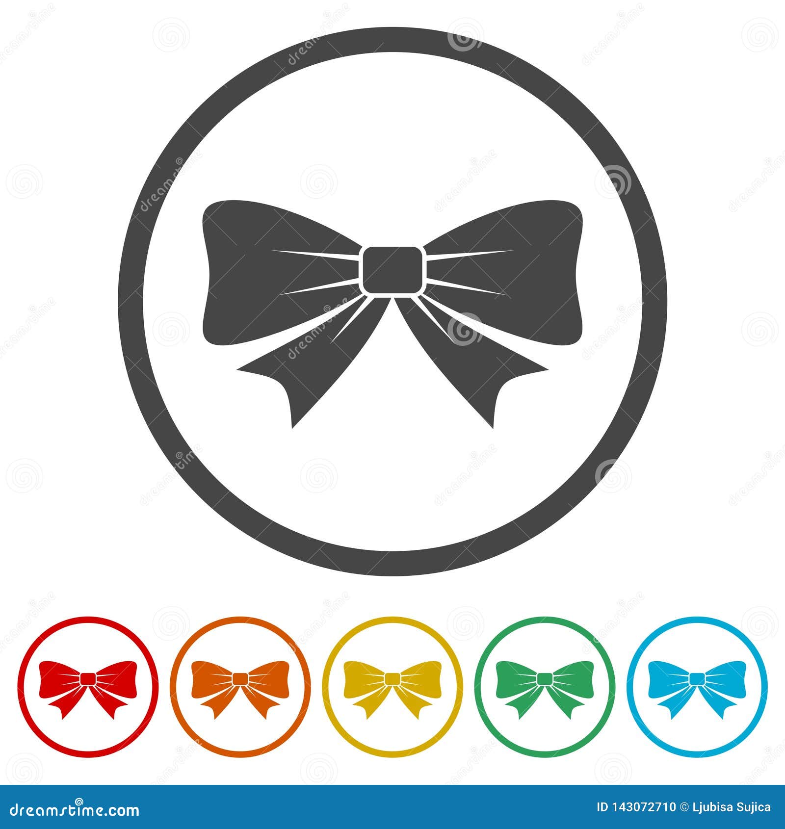 Gift Ribbon, Vector Bow Icon Stock Vector - Illustration of shape, gift ...