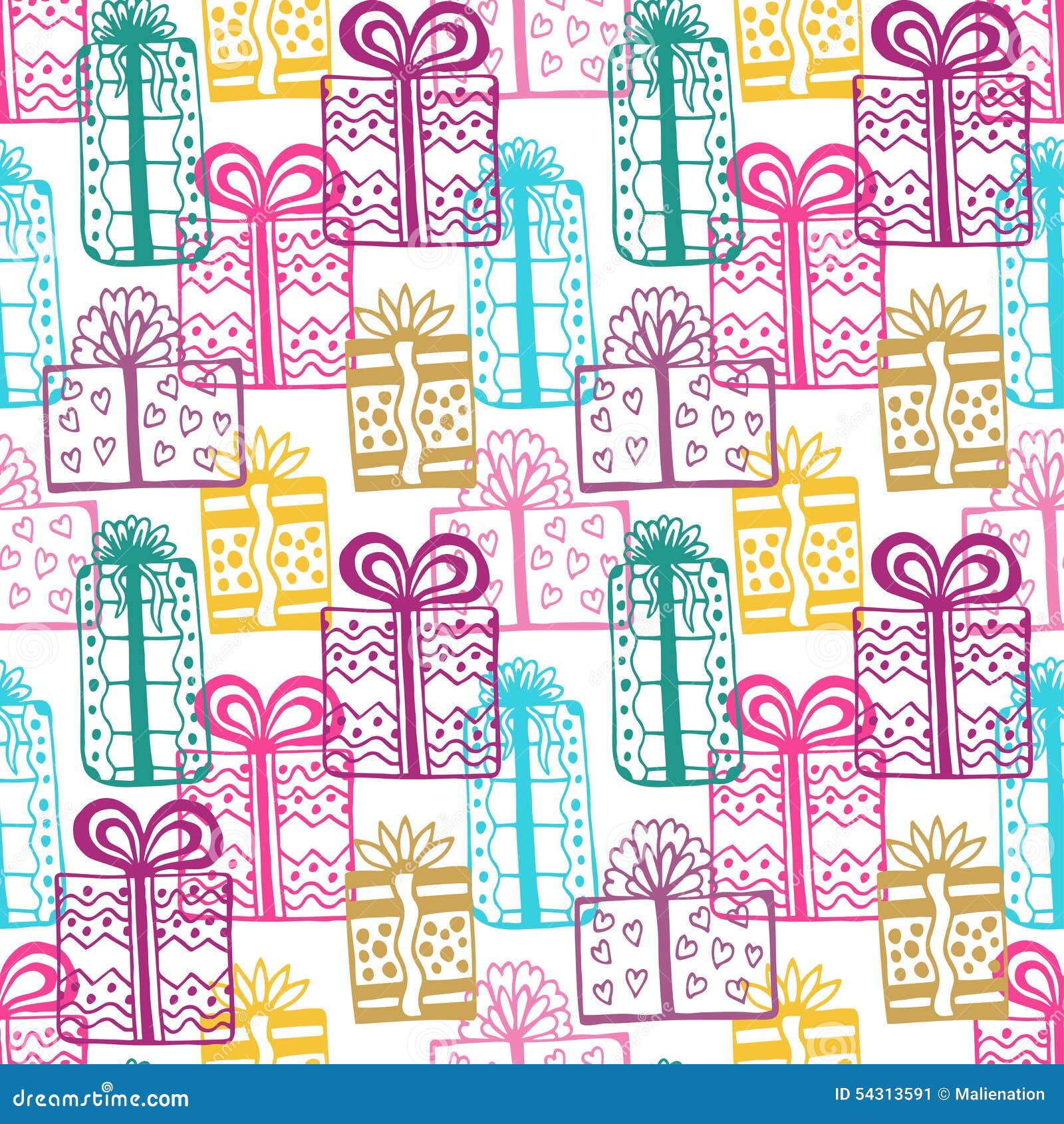 Gift Seamless Pattern. Seamless Happy Birthday Colorful Pattern Stock ...