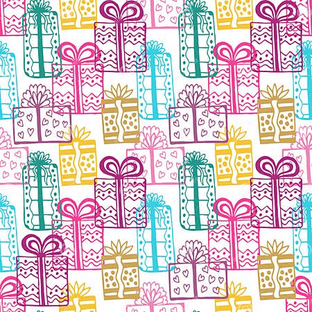 Gift Seamless Pattern. Seamless Happy Birthday Colorful Pattern Stock ...